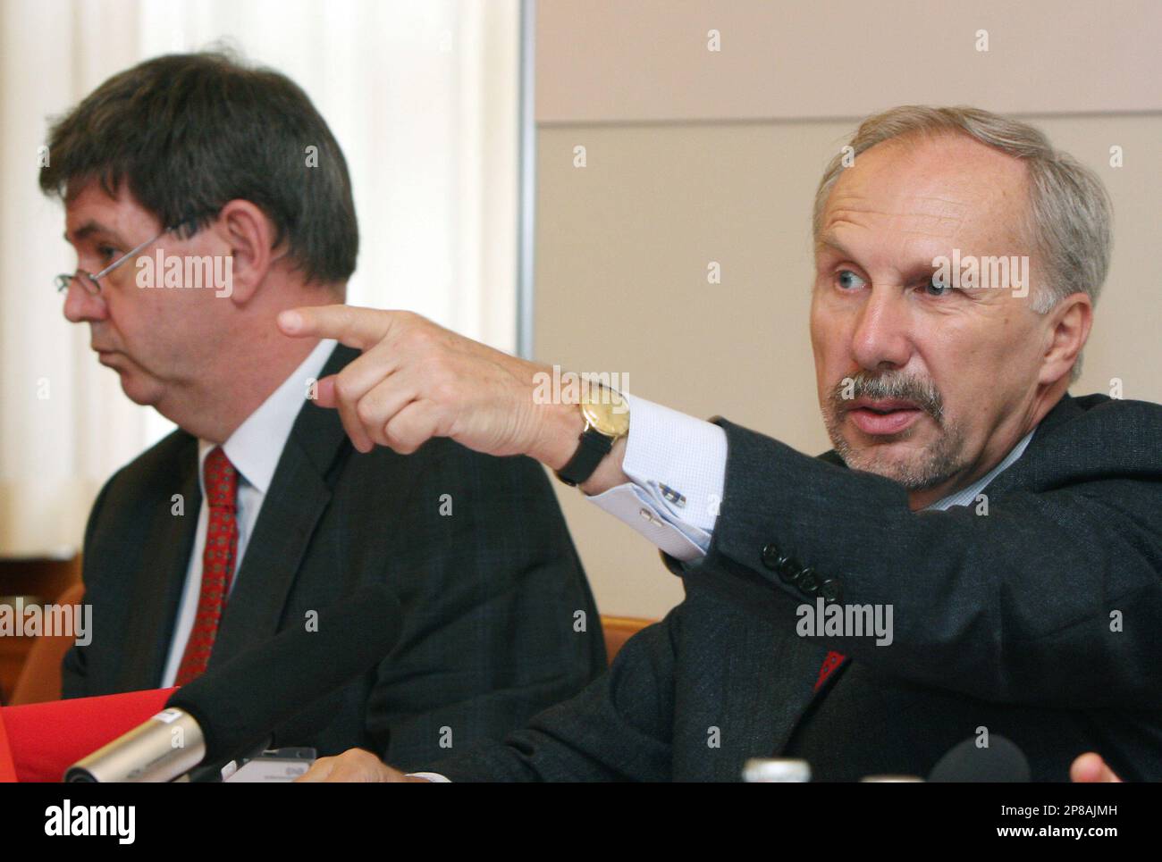 Paul Hilbers, left, mission chief from the International Monetary Fund ...