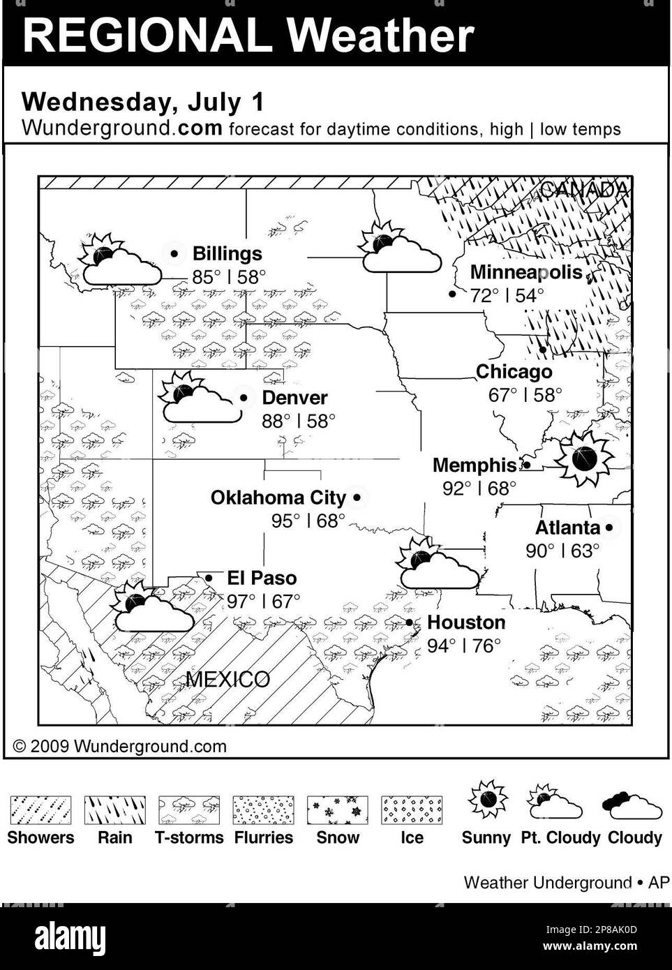 This is the Weather Underground forecast for Wednesday, July 1, 2009 ...