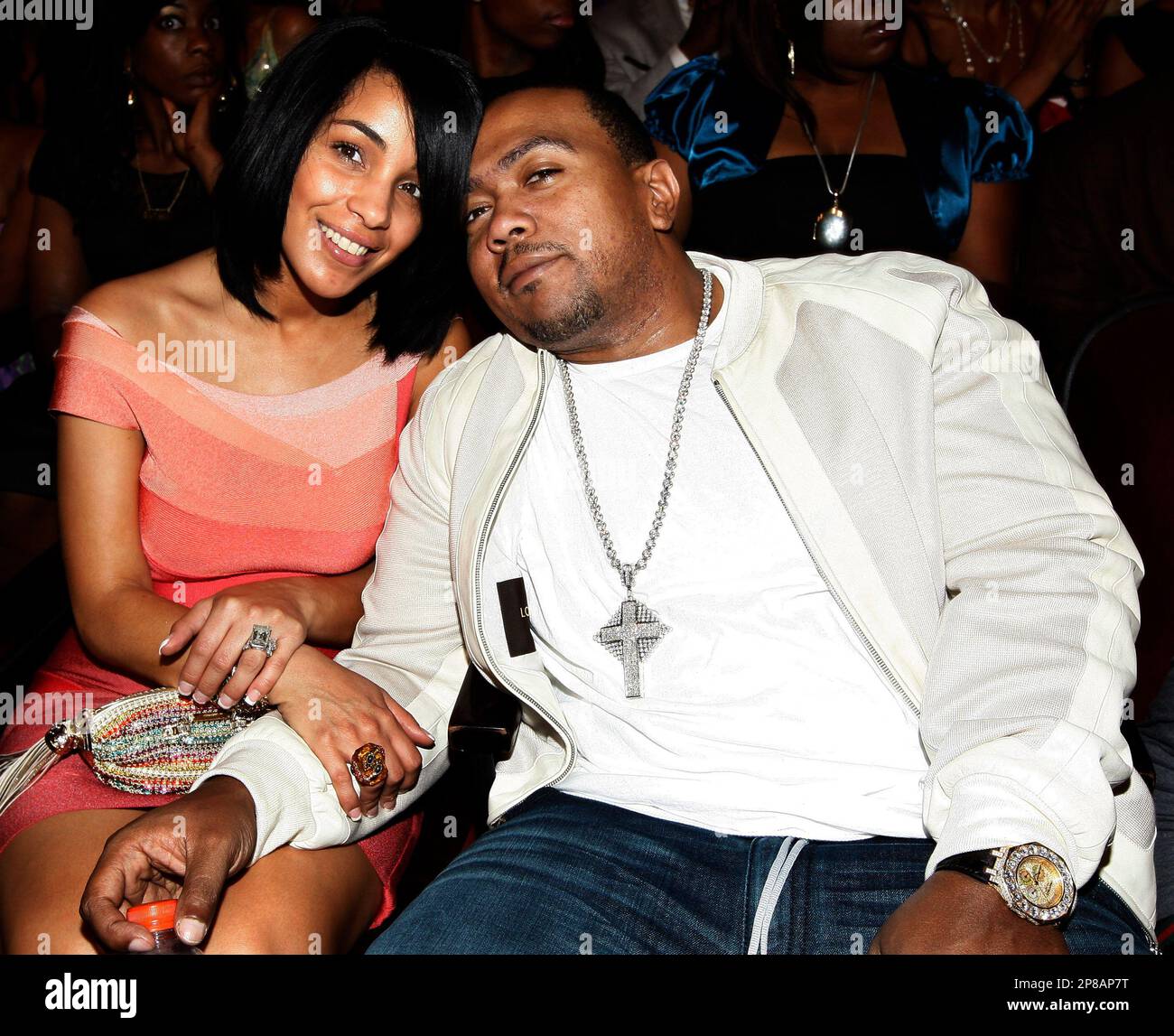Timbaland and wife Monique are seen at the 9th Annual BET Awards on ...