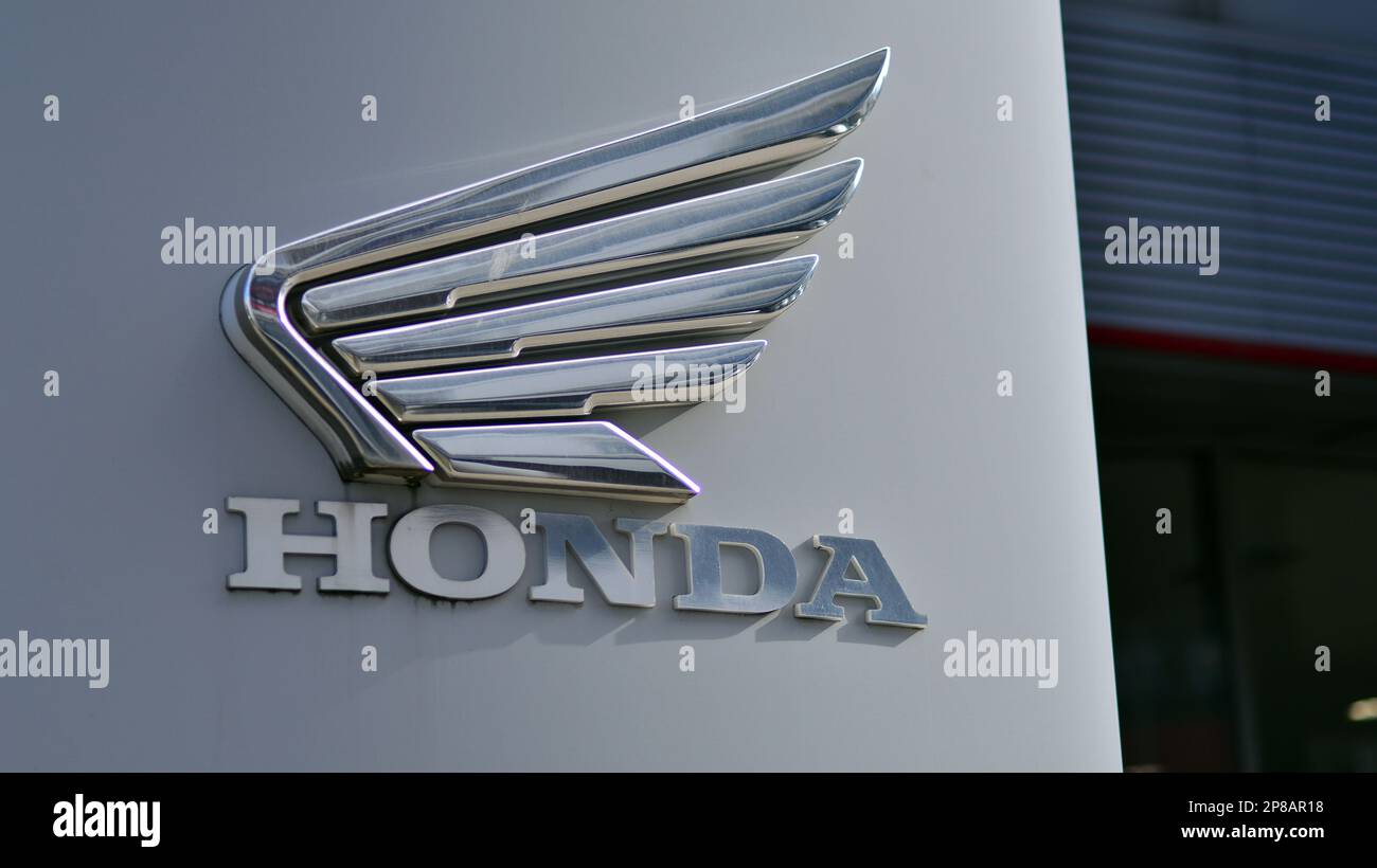 Warsaw, Poland. 8 March 2023. Sign Honda. Company signboard Honda Stock ...
