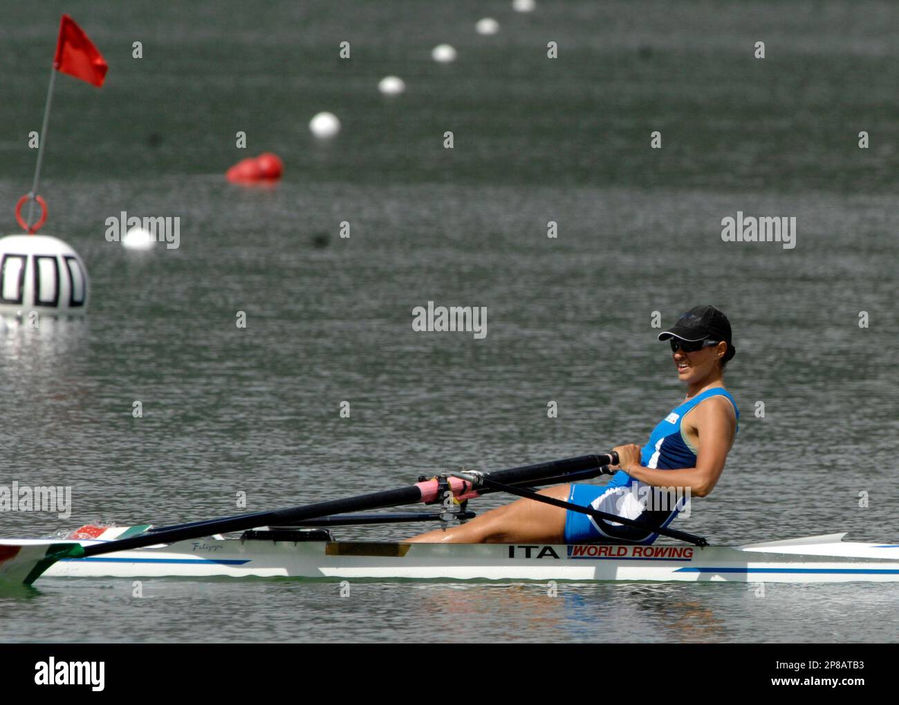 Laura Milani of Italy in action during the women's Rowing single scull ...