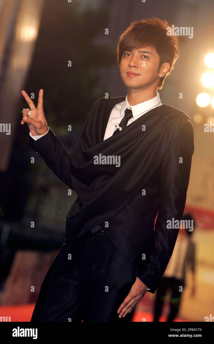 Taiwanese singer Show smiles as he arrives at the 20th Golden Melody ...