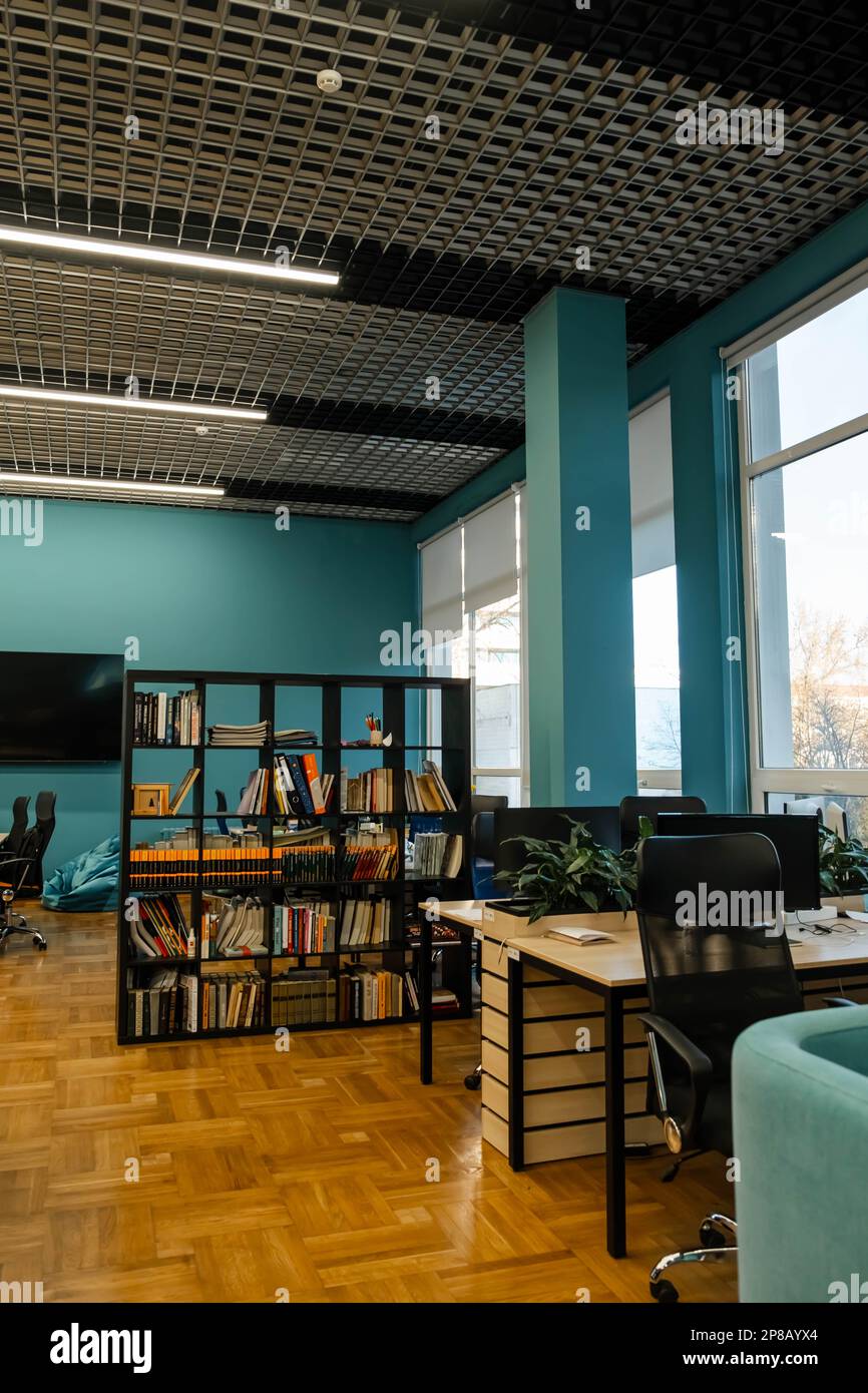 Modern office space with waiting room, board room. Modern office Stock ...