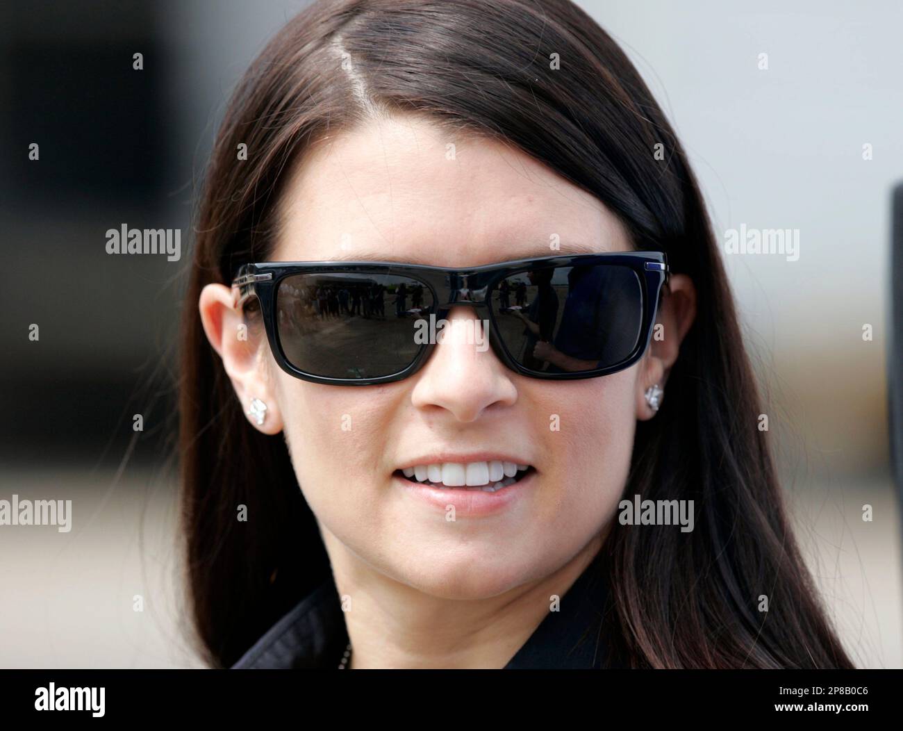 IRL driver Danica Patrick looks on during a promotional event for ...