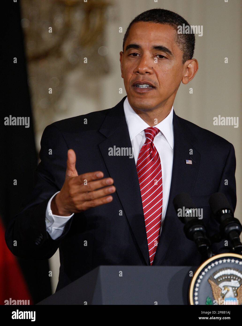 President Barack Obama gestures during his joint news conference with ...