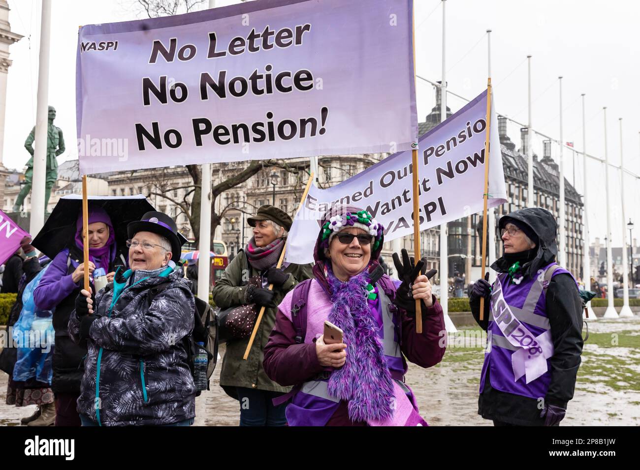 Waspi Demonstration, London, UK. March 8 2023. Waspi ladies ...
