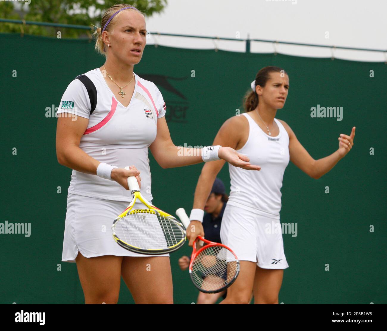 Russia's Svetlana Kuznetsova, left, and France's Amelie Mauresmo appeal ...