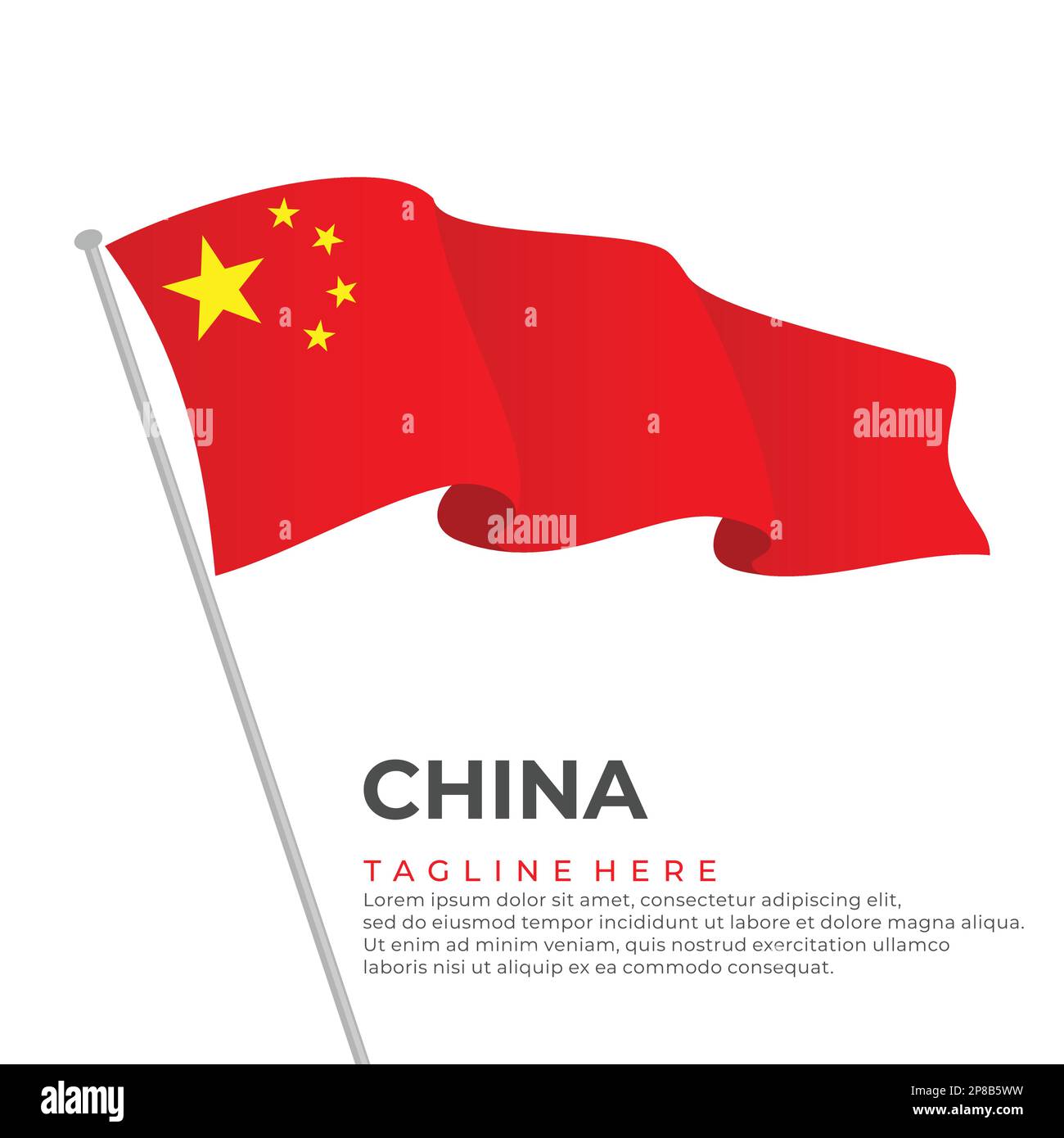 Template vector China flag modern design. Vector illustration Stock ...