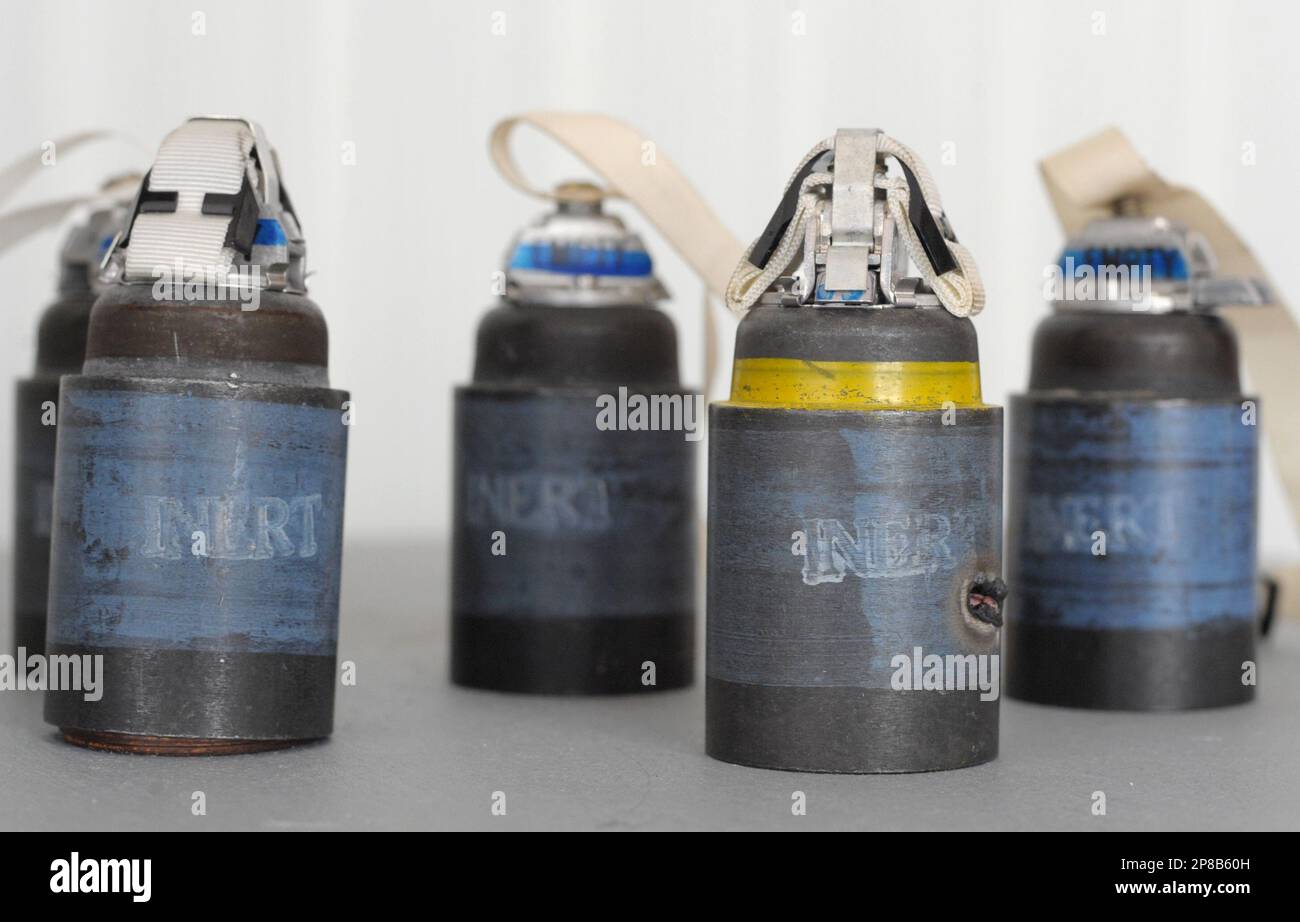 Das Foto zeigt Bomblets fuer Streumunition der Bundeswehr fuer Tornado ...