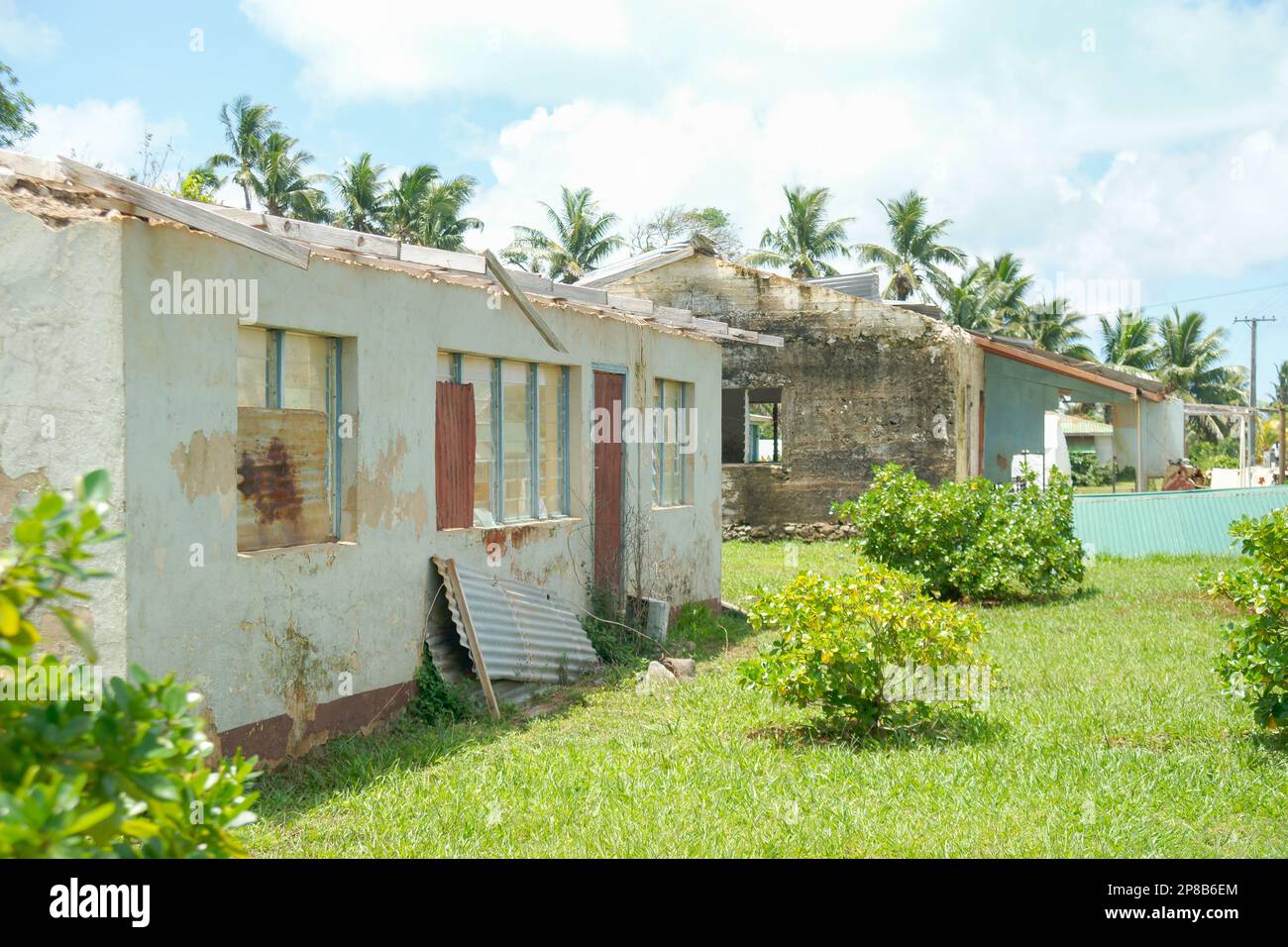 Remains of homes destroyed by tropical cyclone on South Pacific Island ...