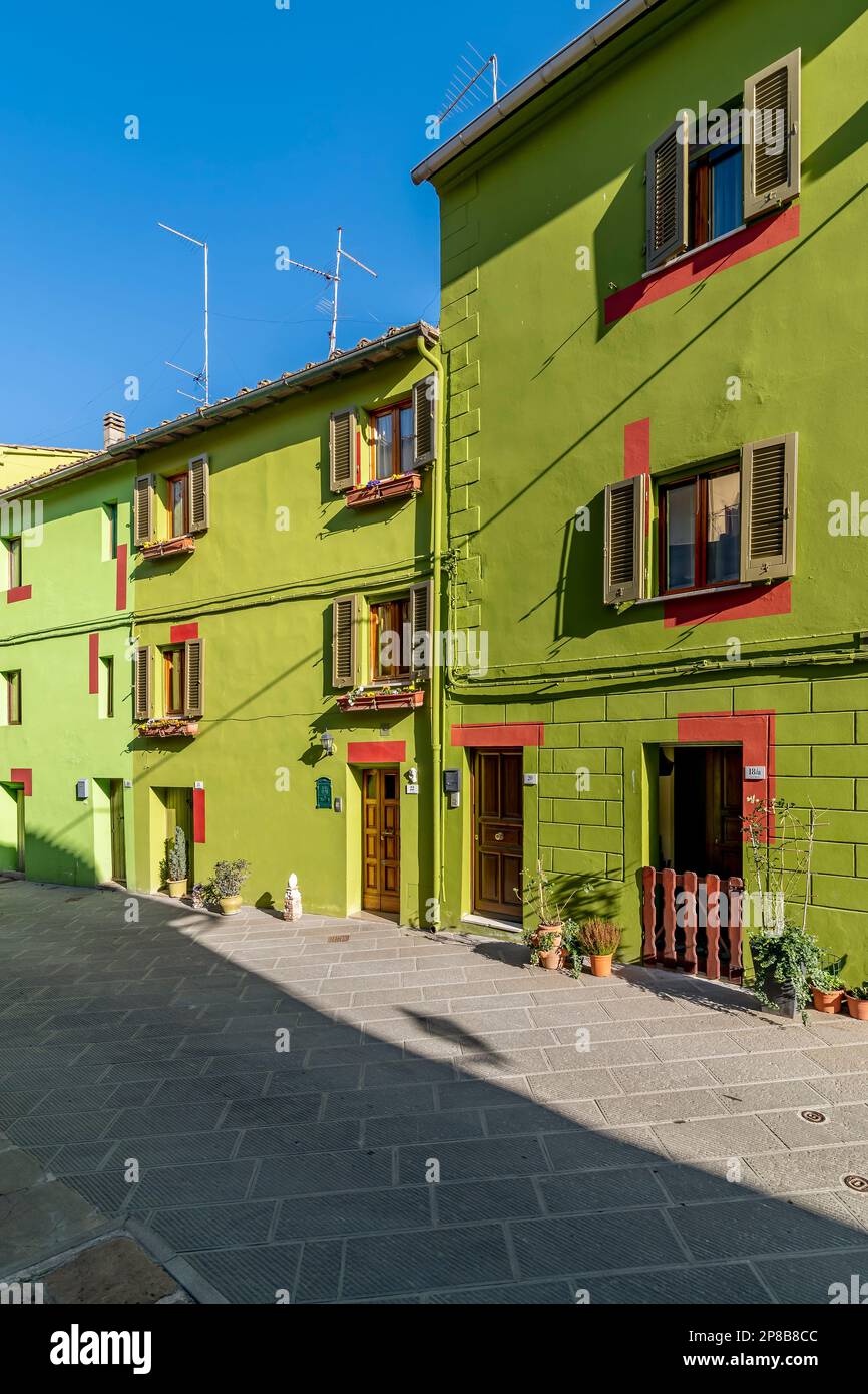 Various shades of green in the historical center of Ghizzano, Pisa ...
