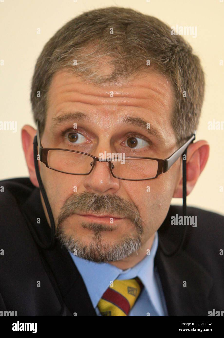 Canadian prosecutor Robert Petit holds a press conference at the U.N ...