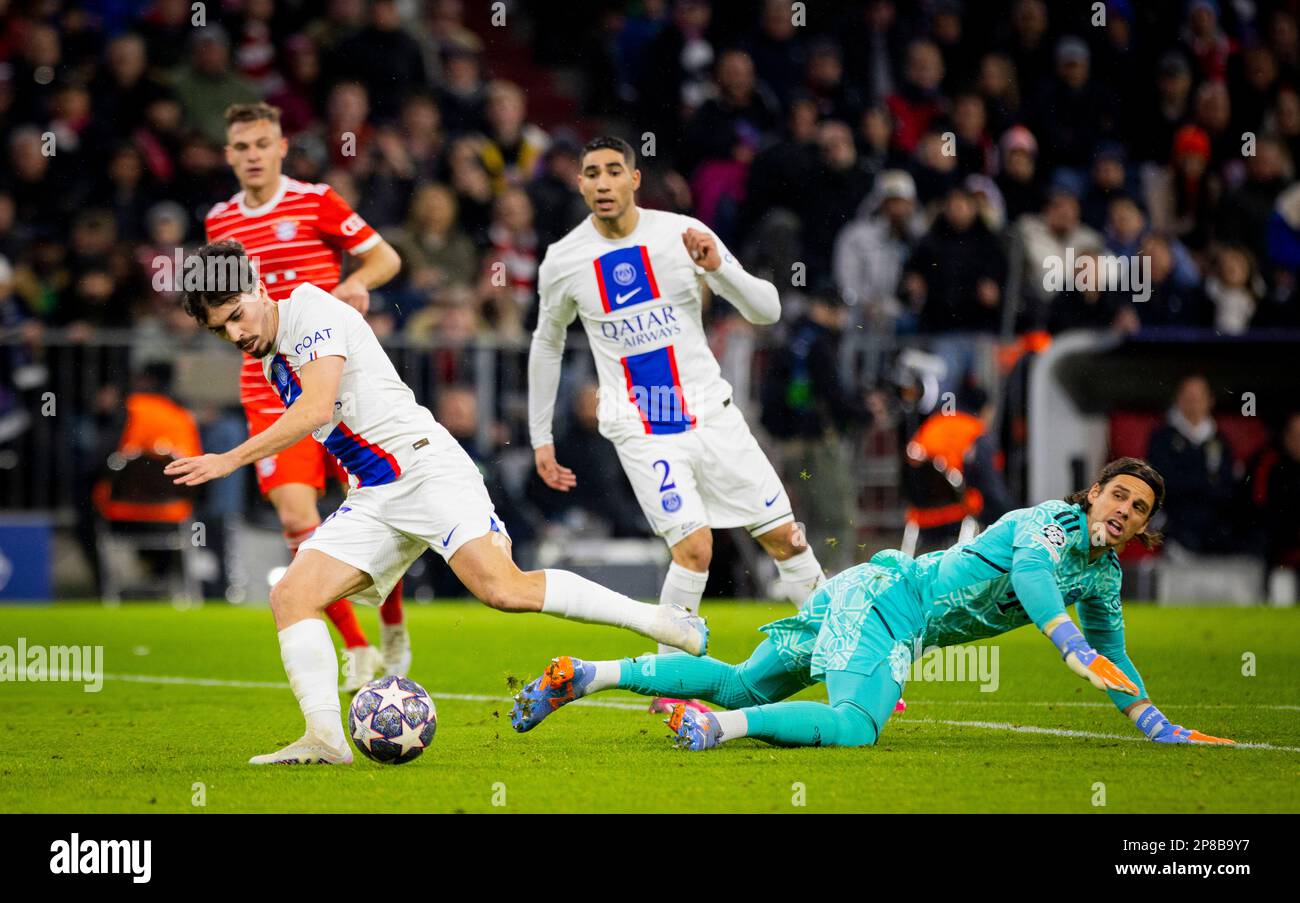 Munic, Germany. 8th Mar, 2023. Vitinha (PSG) with a big Chance against ...