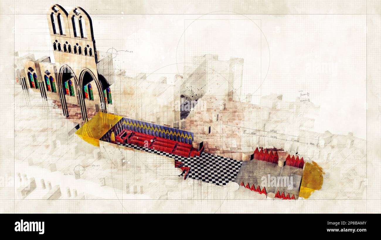 Medieval church map hi-res stock photography and images - Alamy