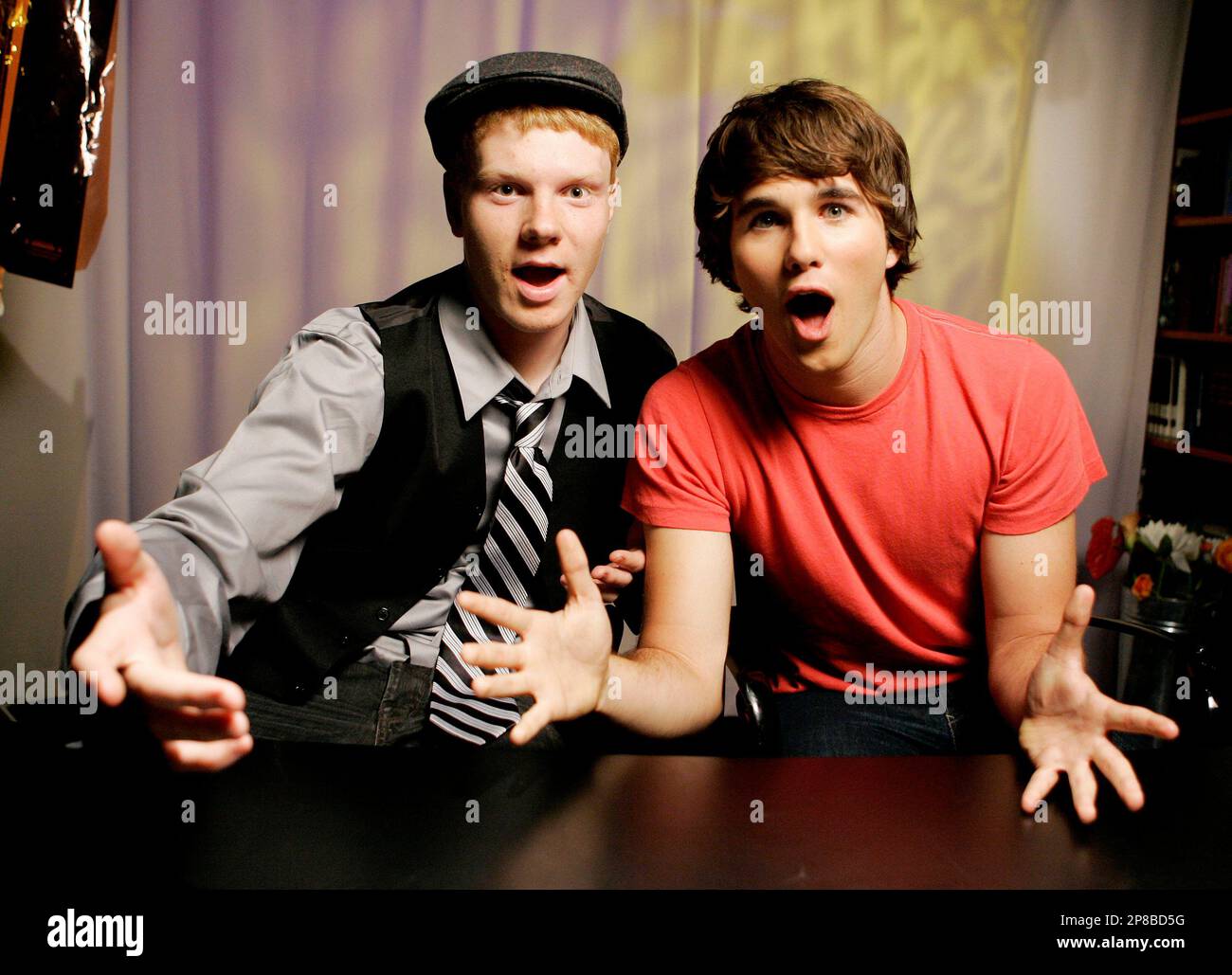 Actors Adam Hicks, left, and Hutch Dano pose for a portrait Monday ...