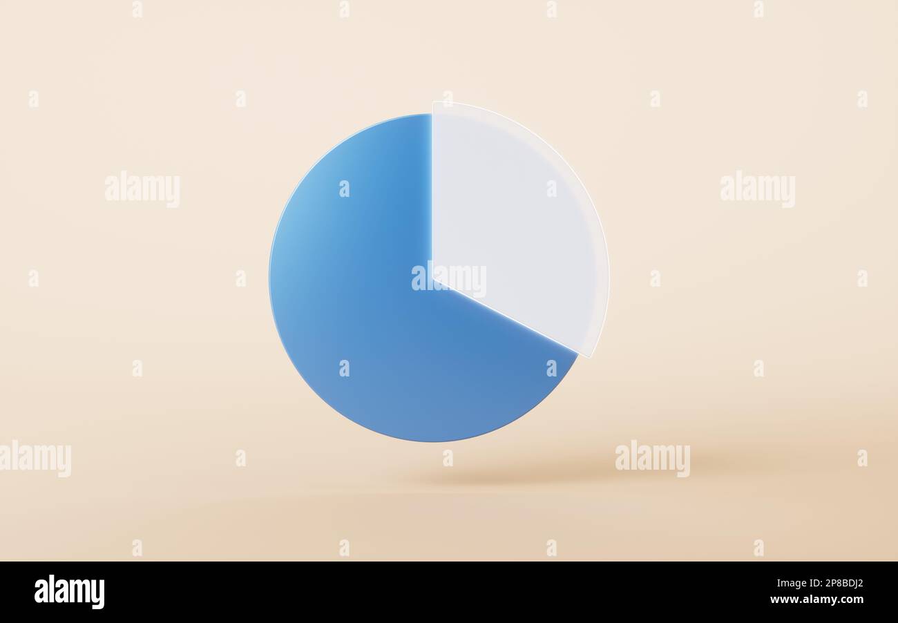 A simple blue pie chart, 3d rendering. Digital drawing Stock Photo - Alamy