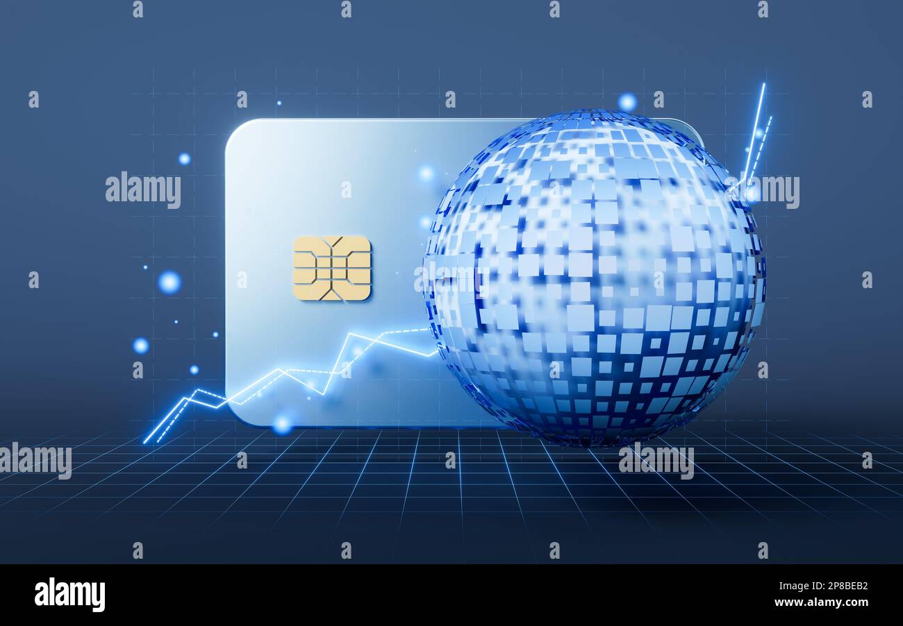 Bank card with 3d cartoon style, 3d rendering. Digital drawing Stock ...