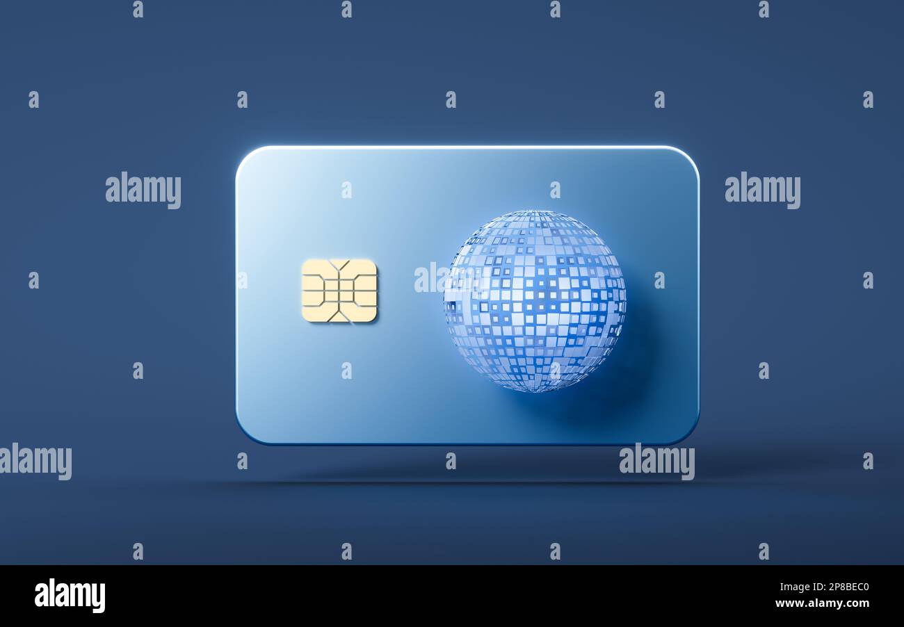 Bank card with 3d cartoon style, 3d rendering. Digital drawing Stock ...