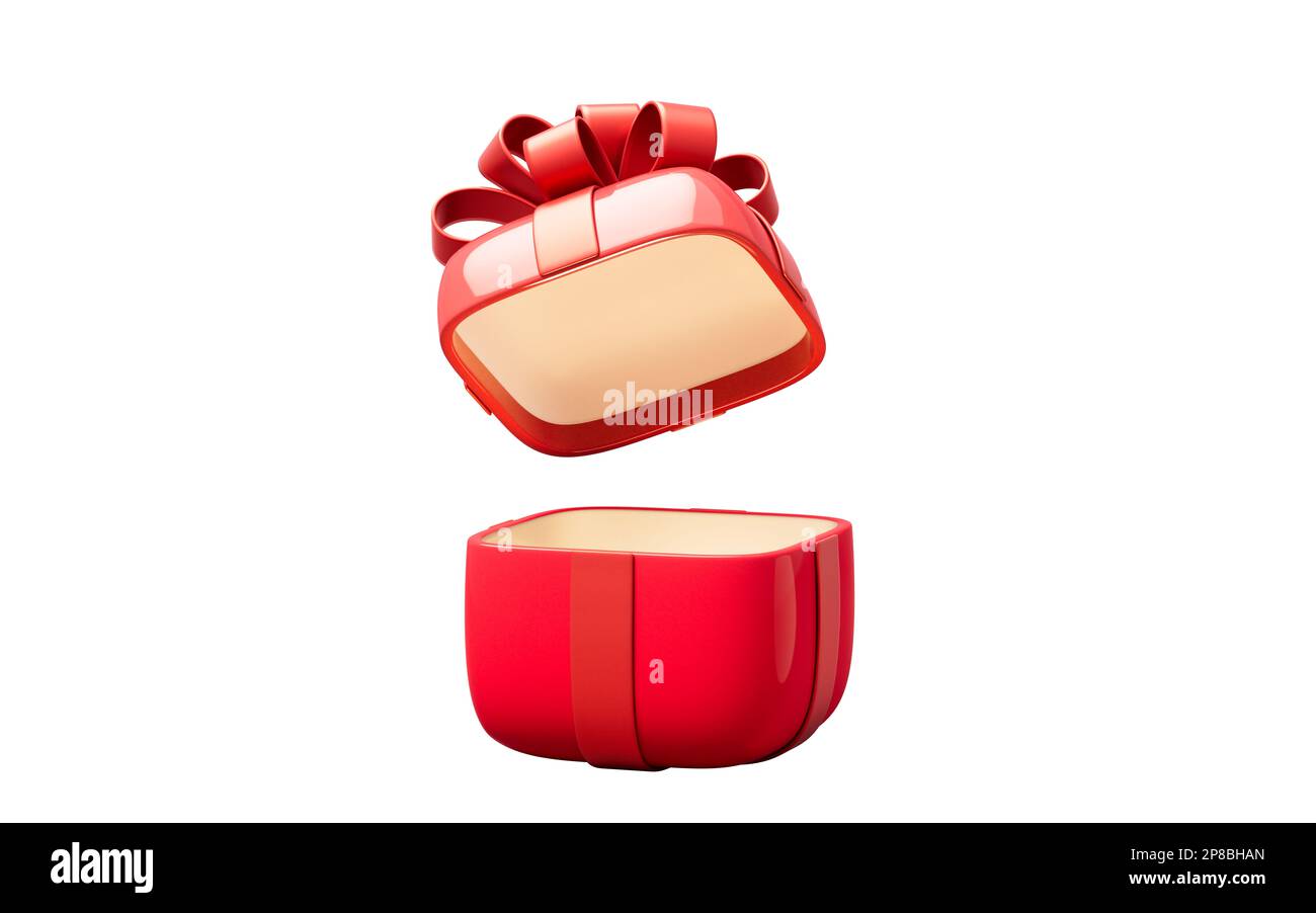 Gift box with cartoon style, 3d rendering. Digital drawing Stock Photo ...