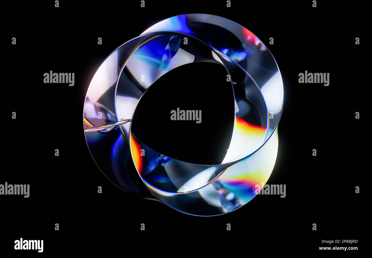 Colorful curve glass with dispersion, 3d rendering. Digital drawing Stock Photo - Alamy