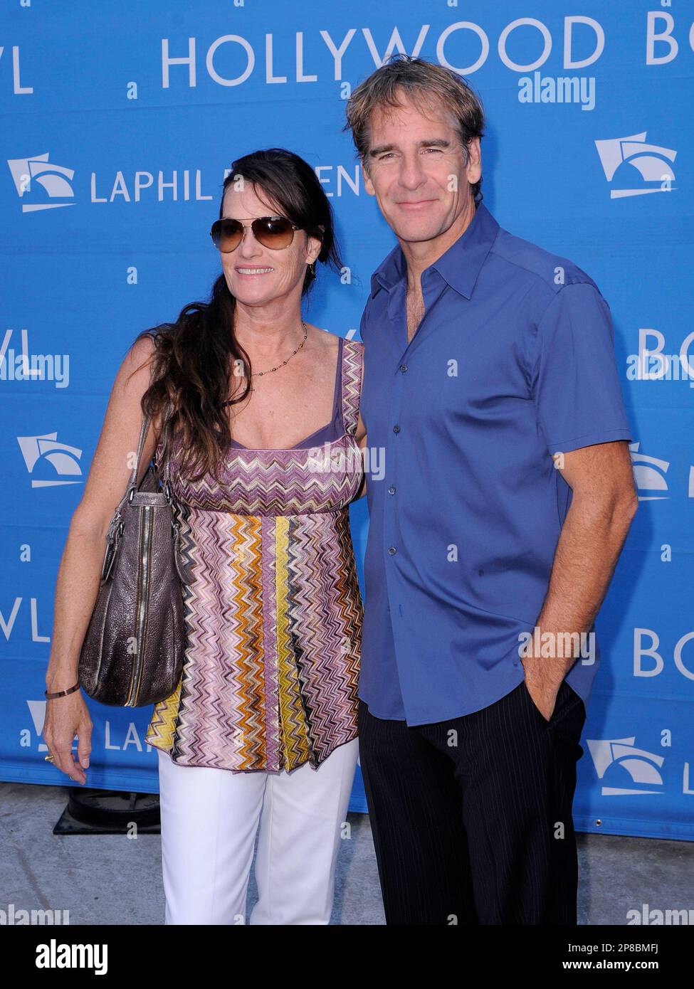Actors Scott Bakula and his wife Chelsea Field pose as they arrive for ...