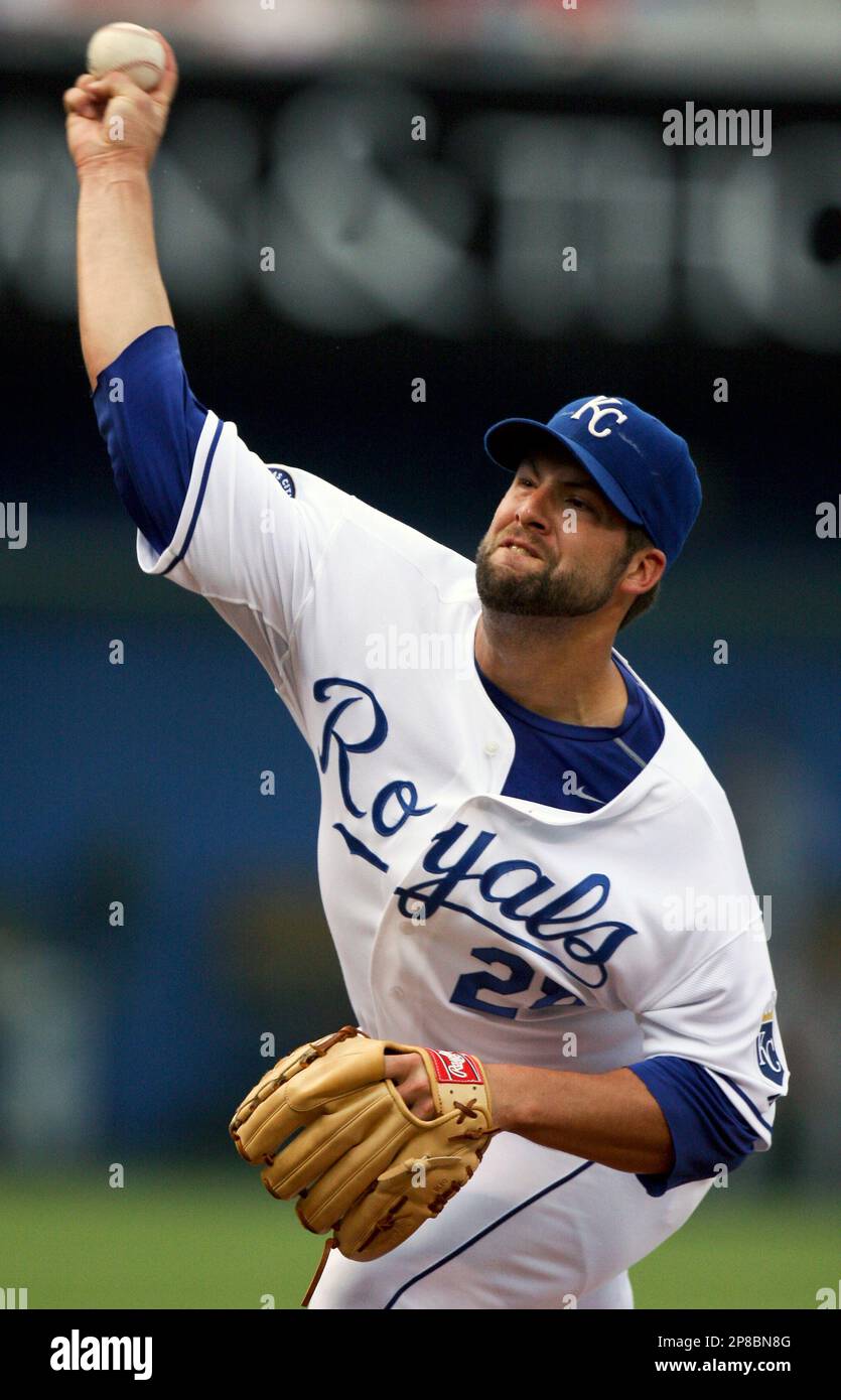 Kansas City Royals starting pitcher Kyle Davies throws in the first ...
