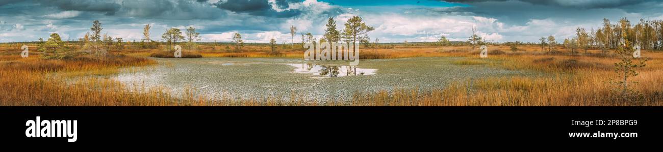 Miory District, Vitebsk Region, Belarus. Panoramic View On Yelnya ...