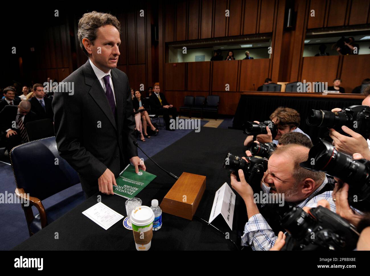 Treasury Secretary Timothy Geithner arrives on Capitol Hill in ...