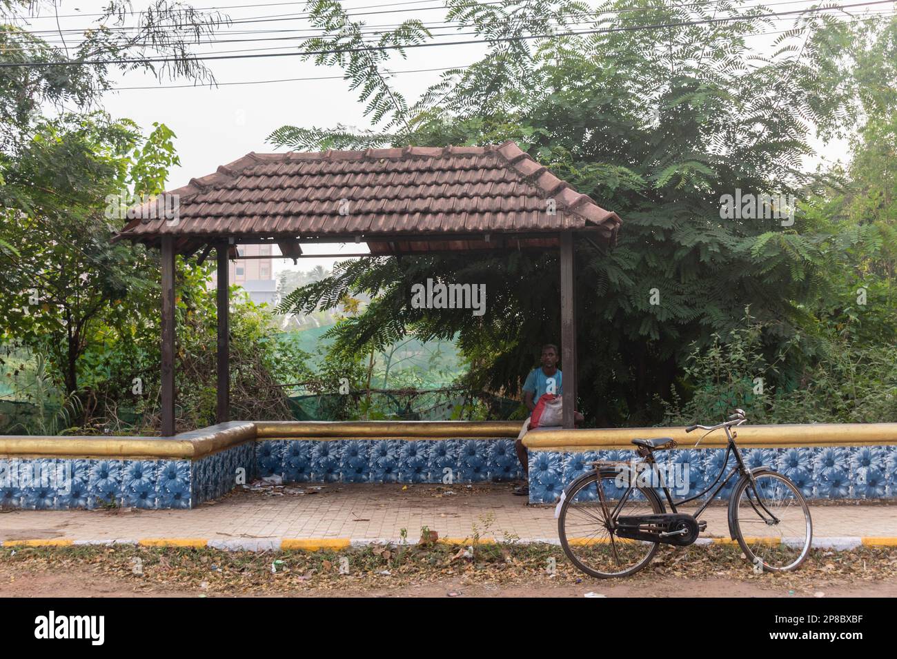 Candolim, Goa, India - January 2023: A bicycle parked outside a vintage ...