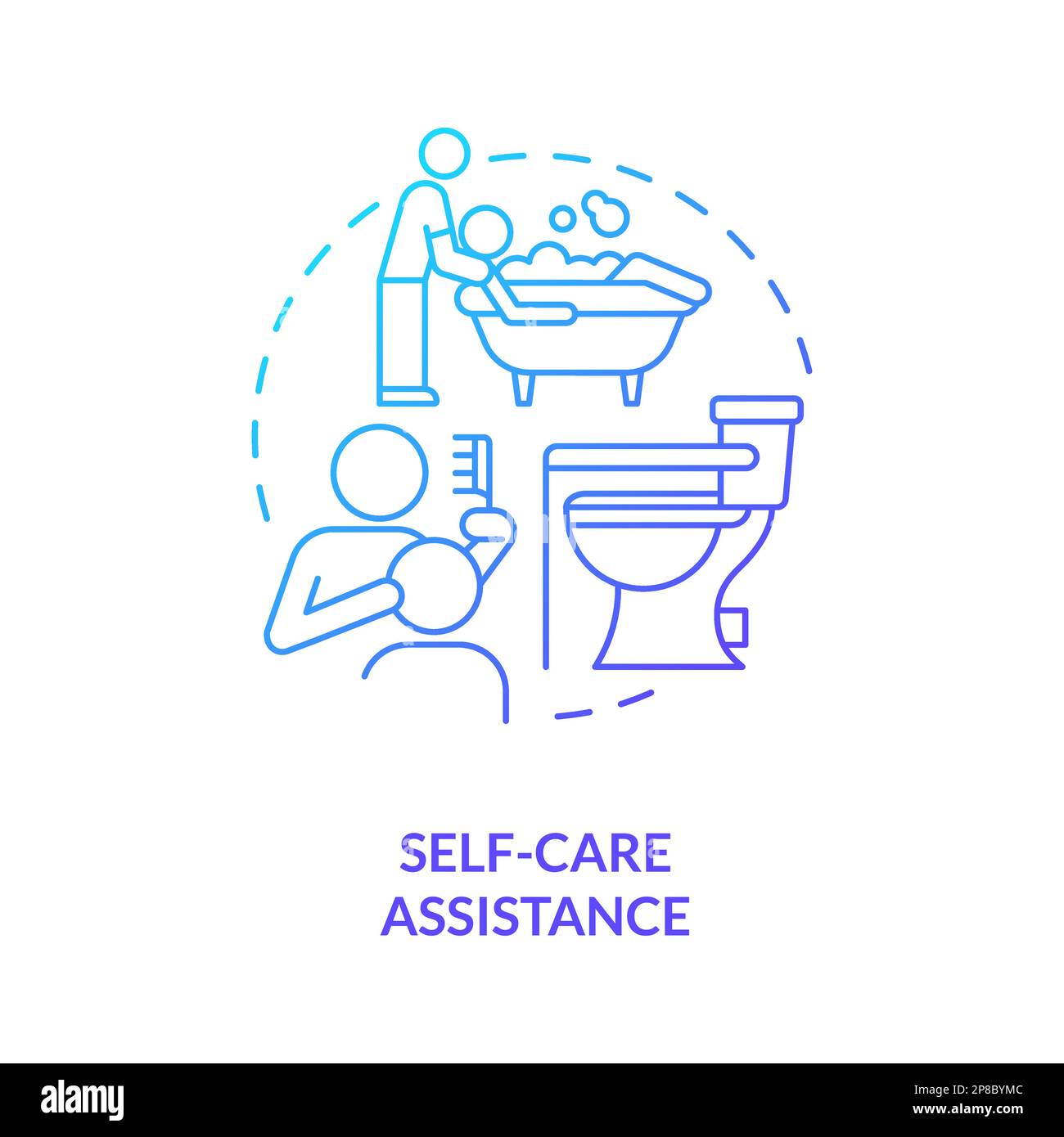 Self-care assistance blue gradient concept icon Stock Vector Image ...