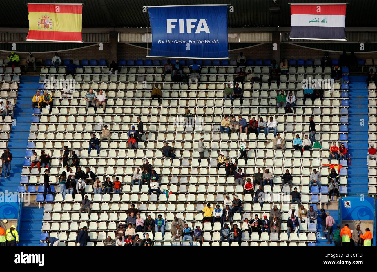 Several empty seats are seen prior to a Confederations Cup Group A ...