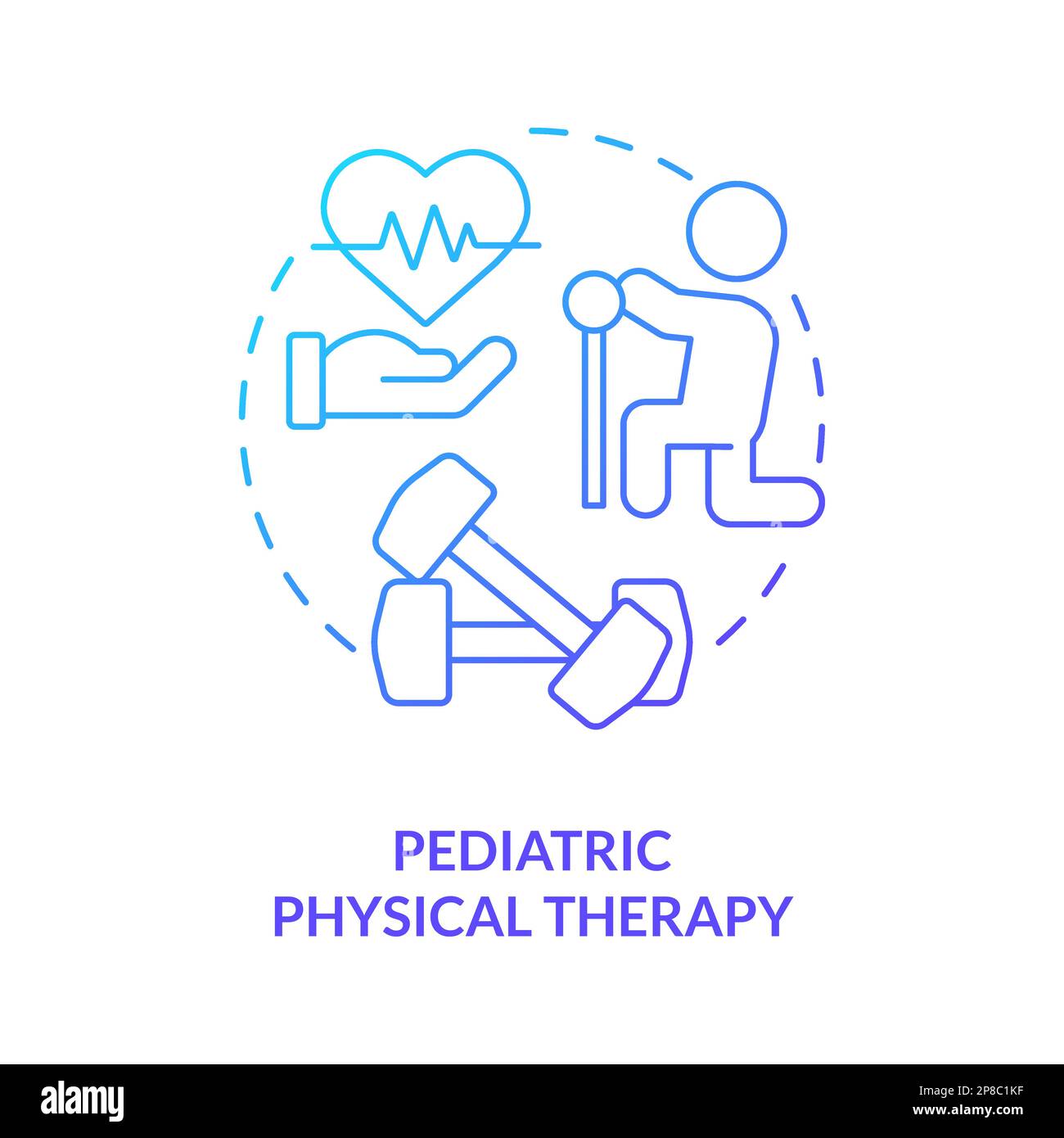 Pediatric physical therapy blue gradient concept icon Stock Vector ...