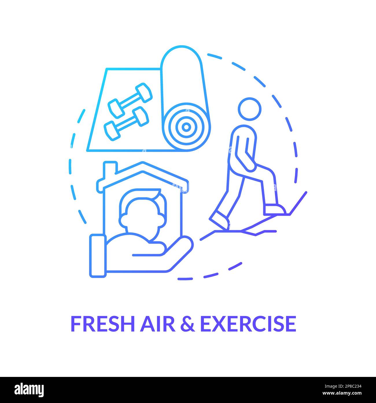 Fresh air and exercise blue gradient concept icon Stock Vector Image ...