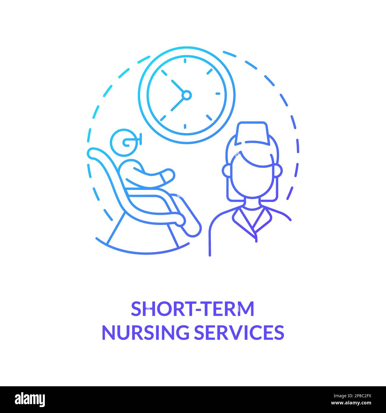 Short-term nursing services blue gradient concept icon Stock Vector ...