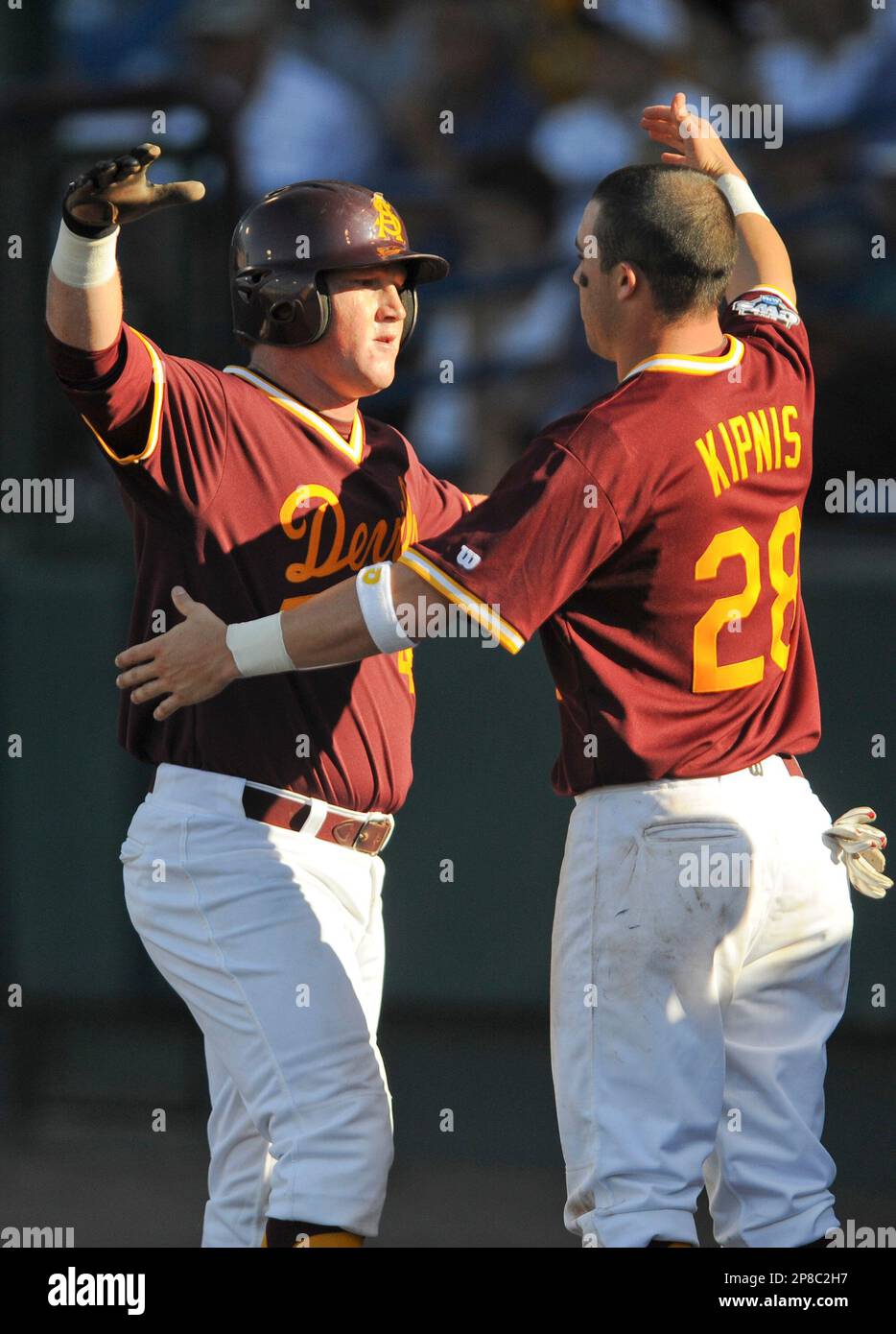 Arizona State's Kole Calhoun, left, celebrates with Jason Kipnis after ...