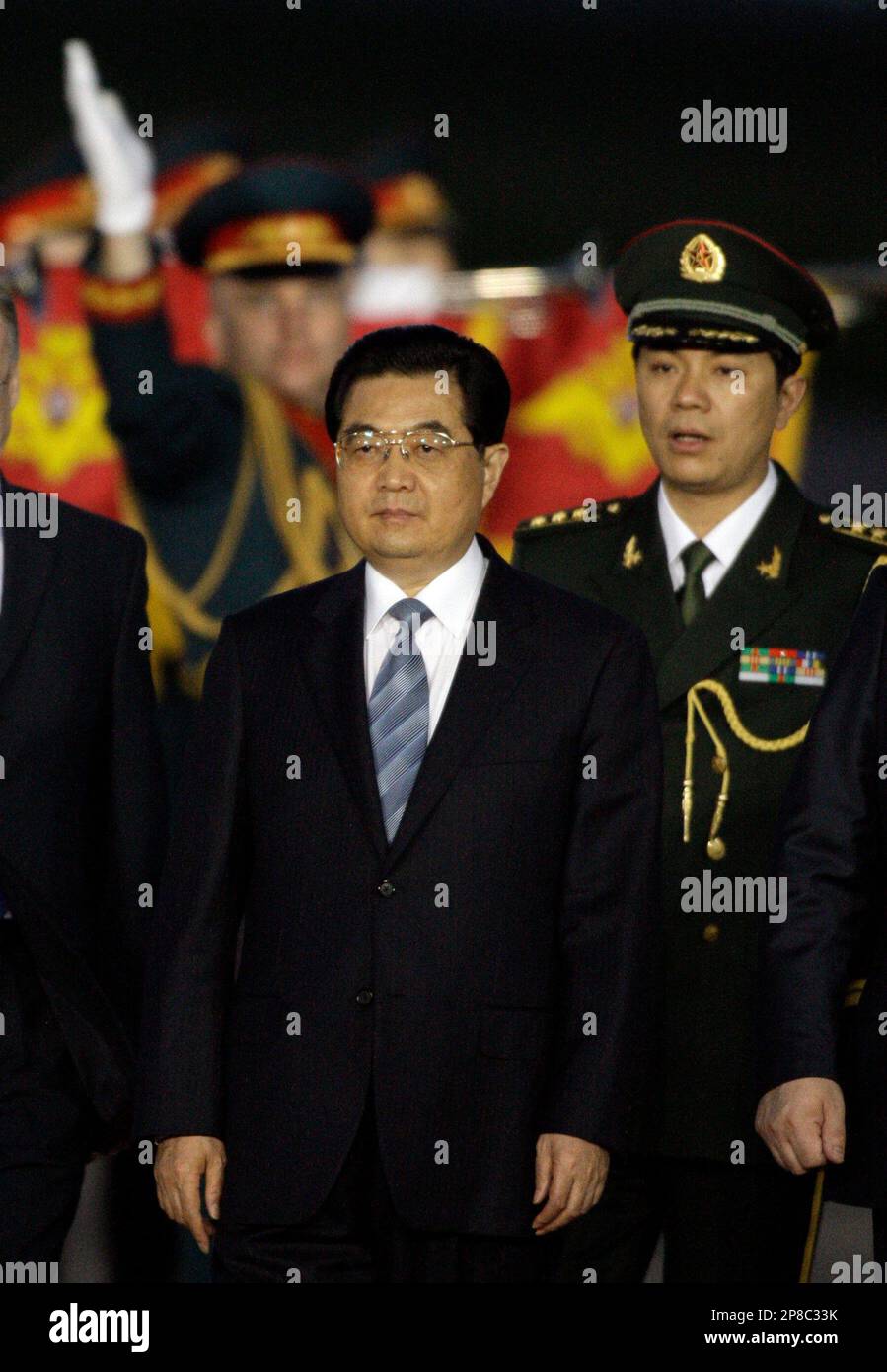 Chinese President Hu Jintao arrives in the Russian capital Moscow ...
