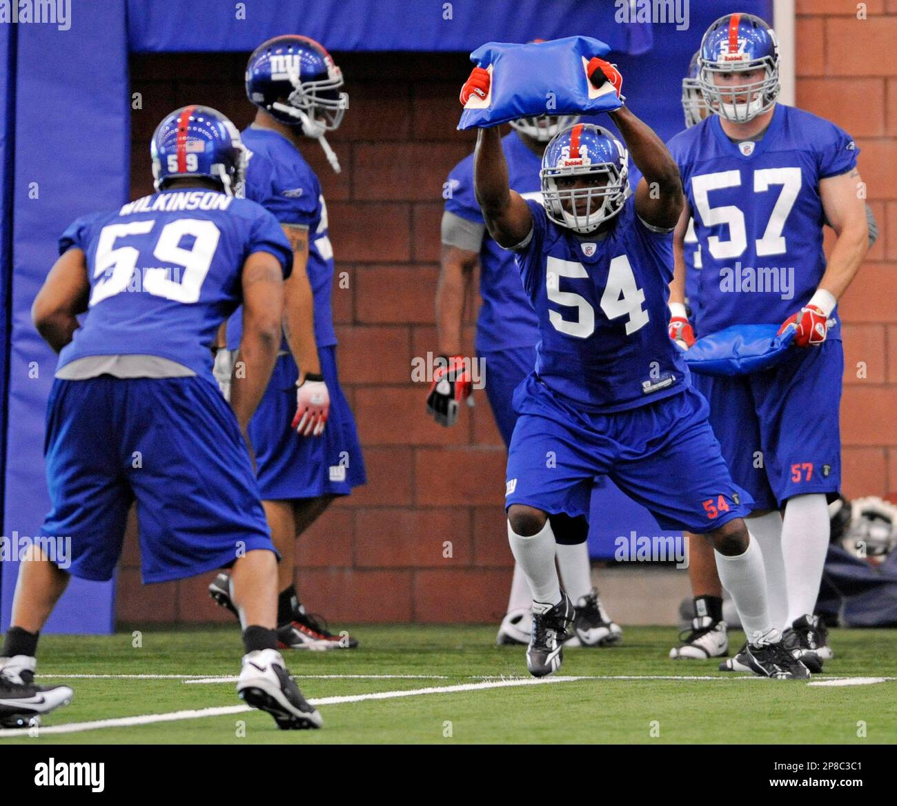 New York Giants linebacker Jonathan Goff (54) participates in a drill ...