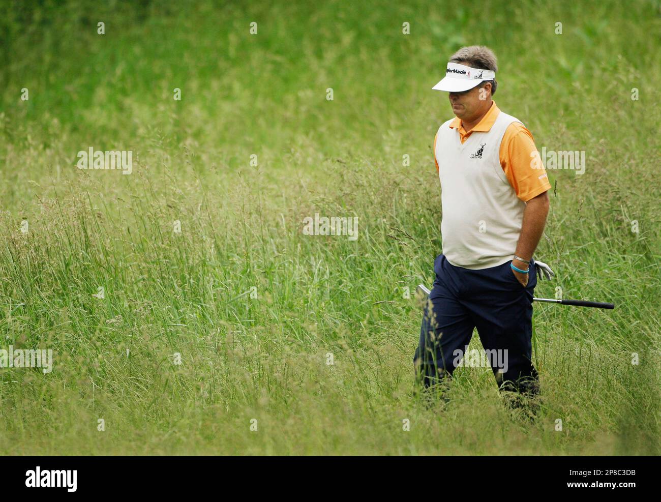 Kenny Perry walks to the eighth green during his practice round for the ...