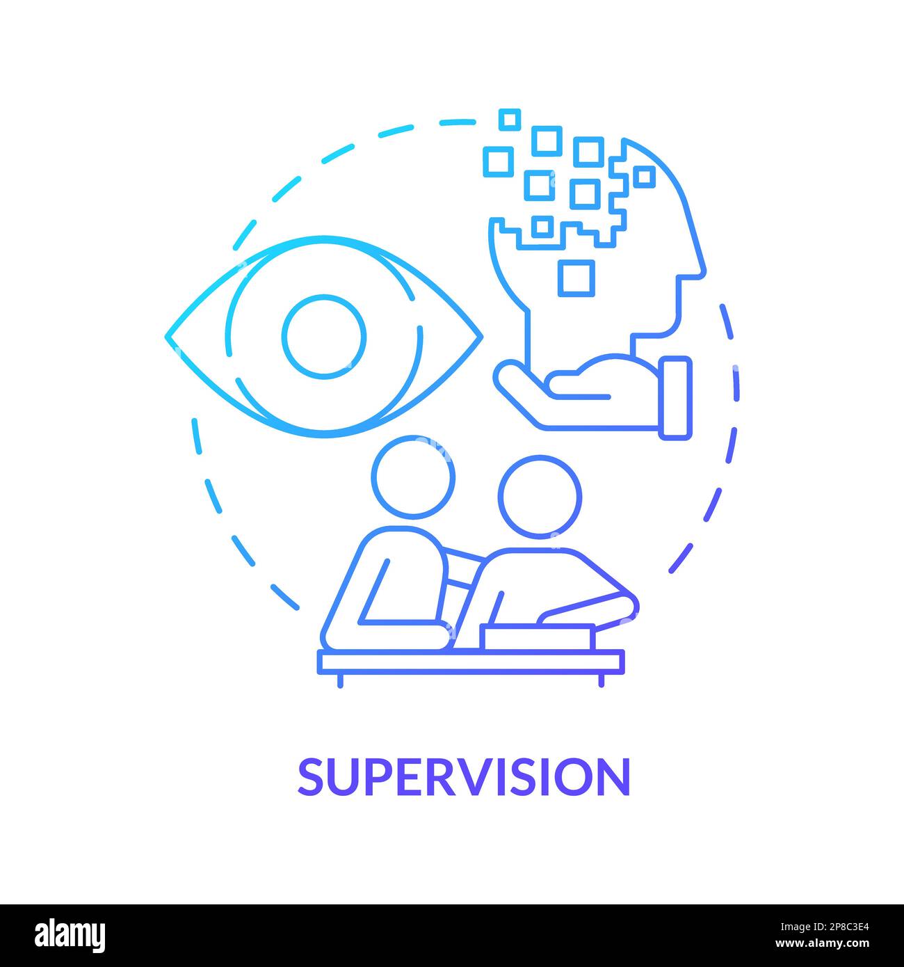 Supervision blue gradient concept icon Stock Vector Image & Art - Alamy