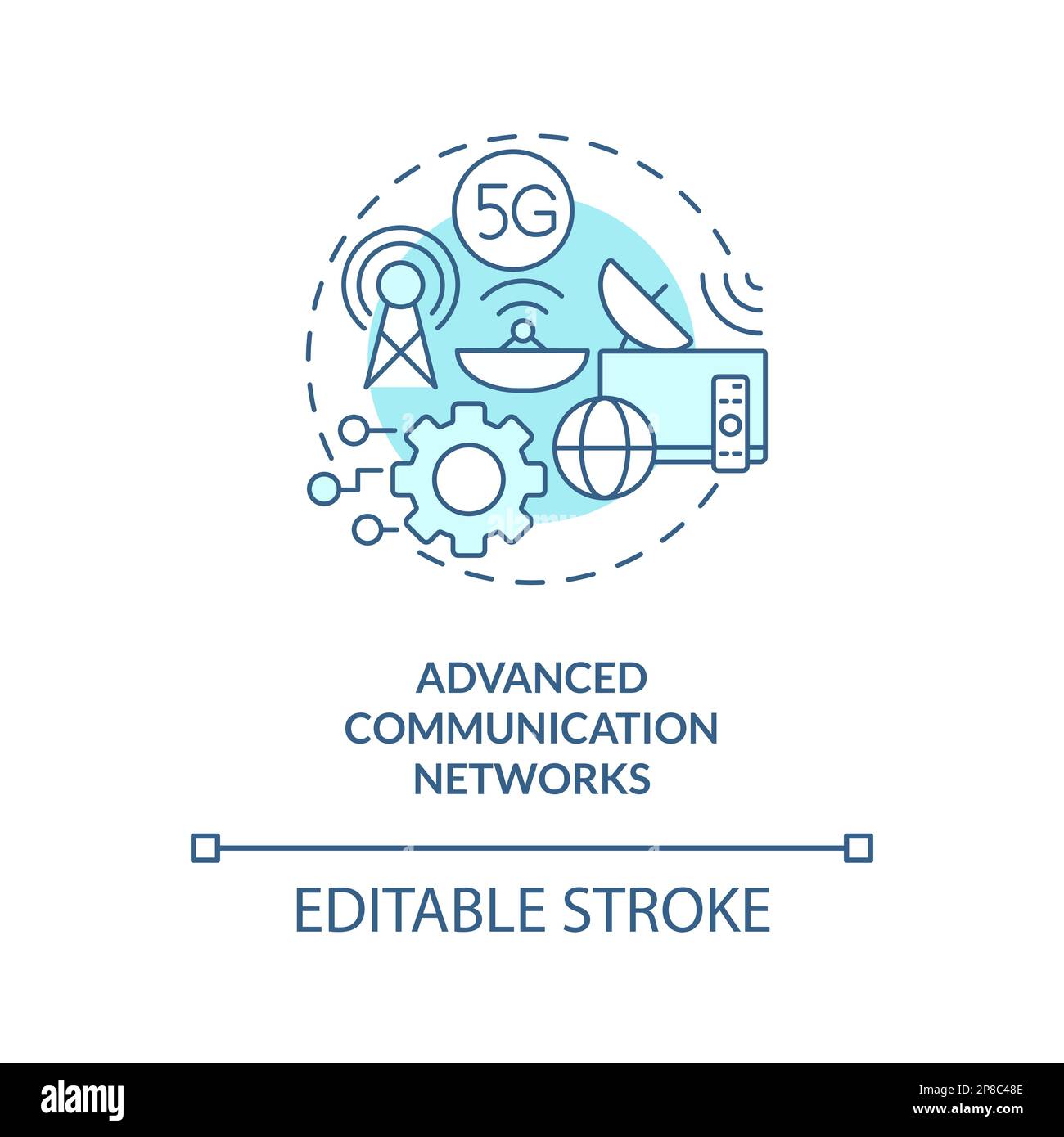 Advanced communication networks turquoise concept icon Stock Vector Image & Art - Alamy