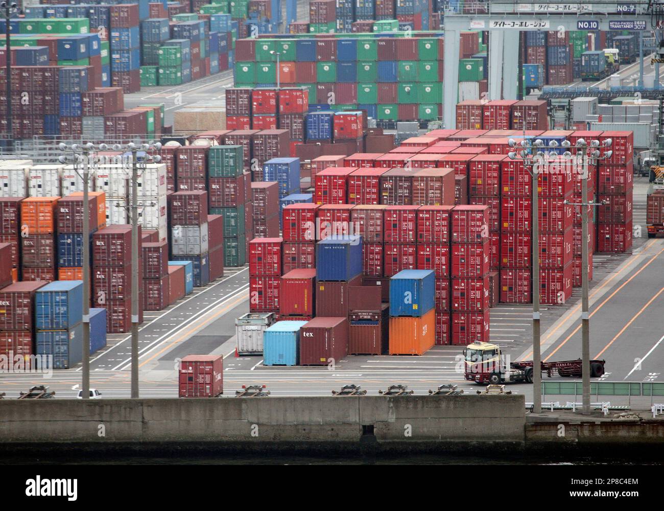 In this photo taken on June 11, 2009, a truck is driven by cargo ...