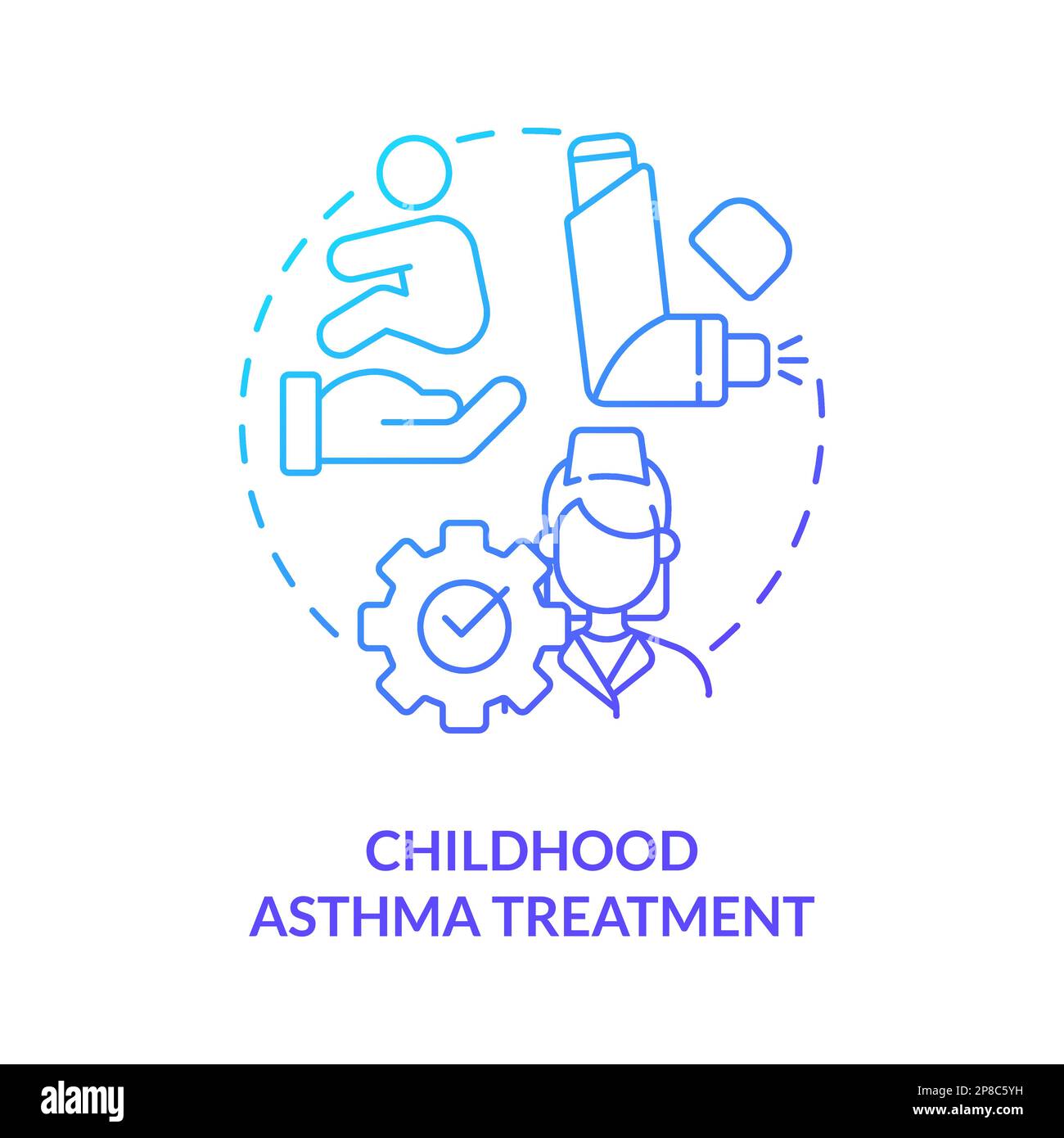 Childhood asthma treatment blue gradient concept icon Stock Vector Image & Art - Alamy