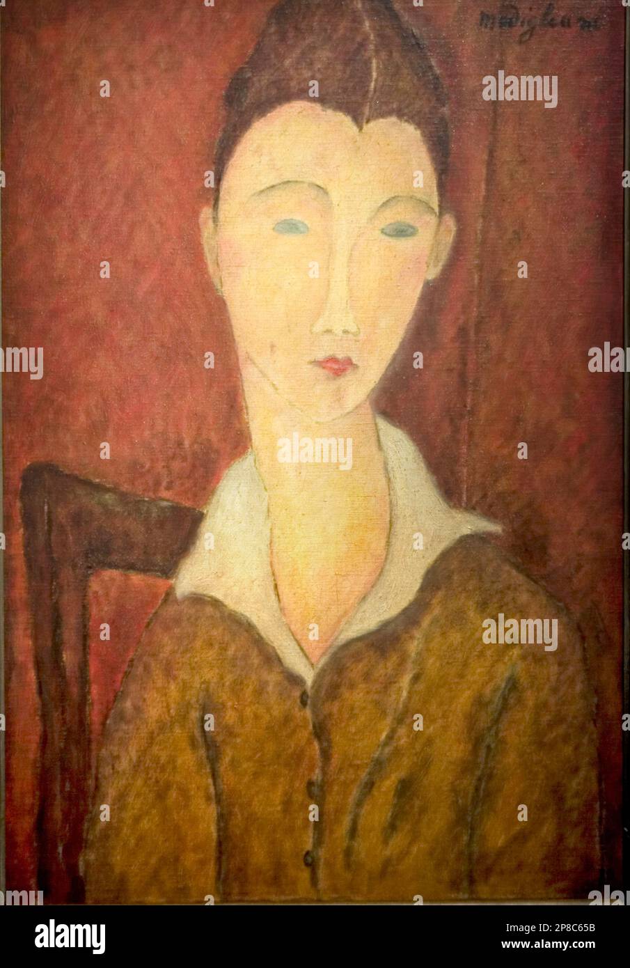 Italian artist Amedeo Modigliani's painting 'Jeune femme a la guimpe ...