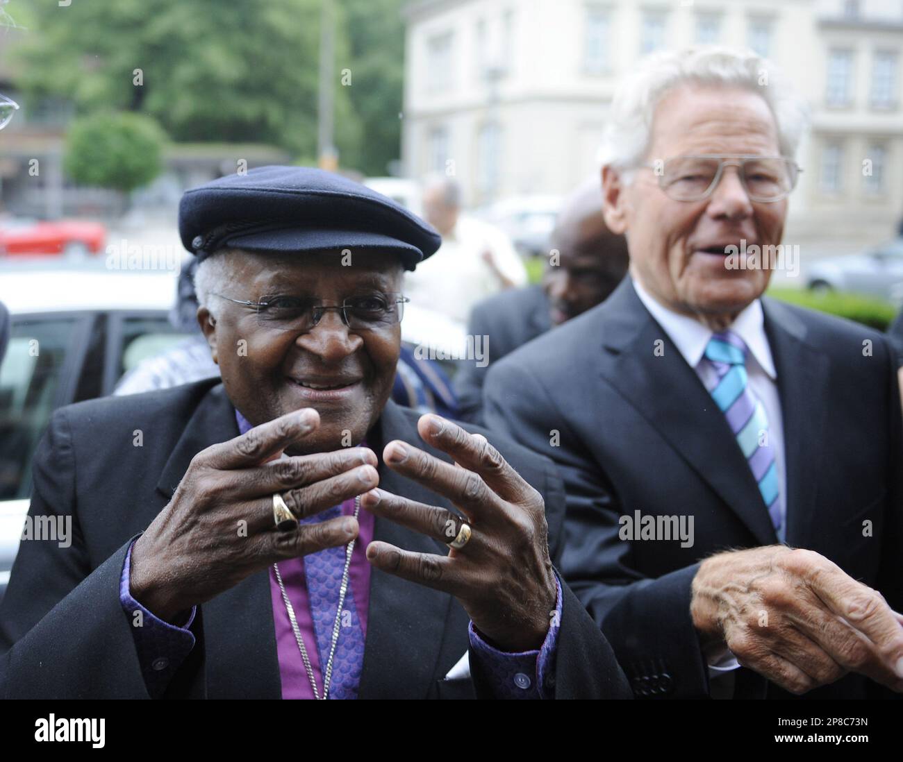 Desmond Tutu, Nobel Peace Prize Laureate 1984, left, and theologian ...