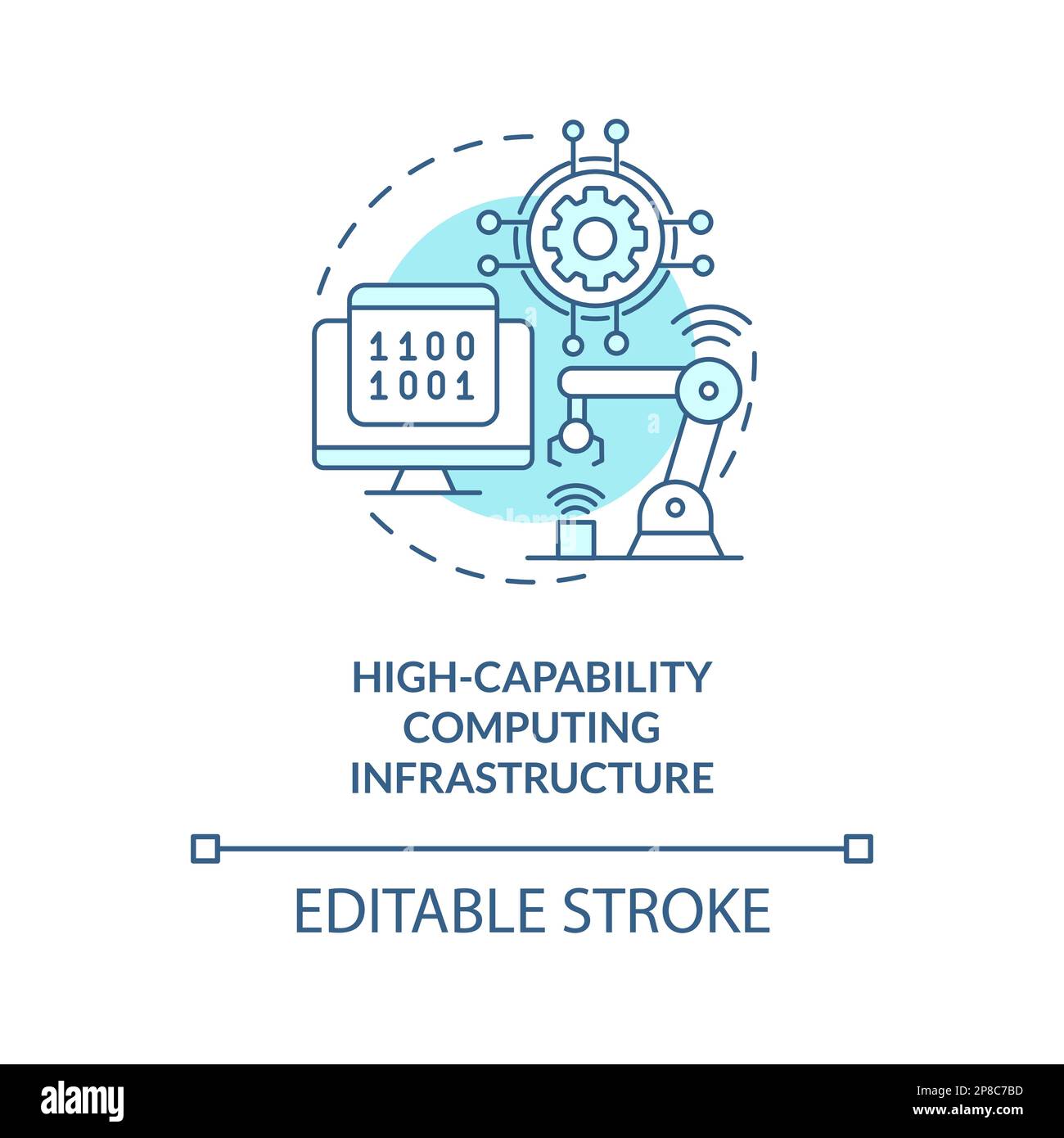 High capability computing infrastructure turquoise concept icon Stock ...