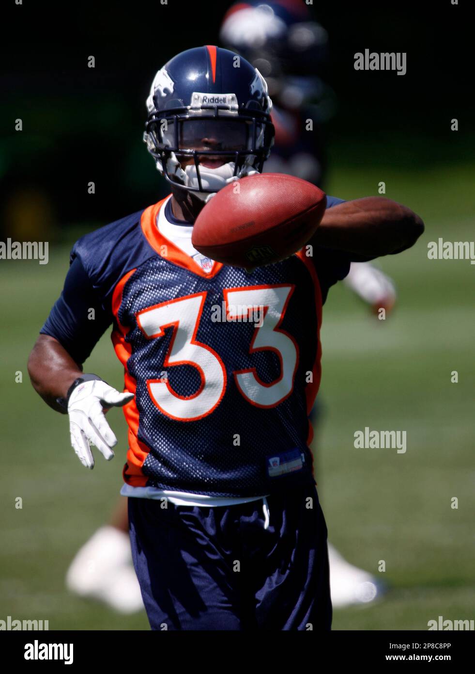 Denver Broncos rookie cornerback Alphonso Smith takes part in drills ...