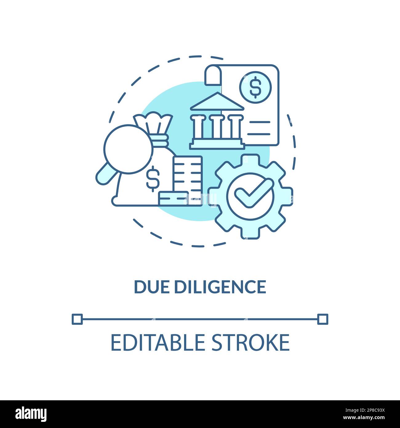 Due diligence turquoise concept icon Stock Vector Image & Art - Alamy