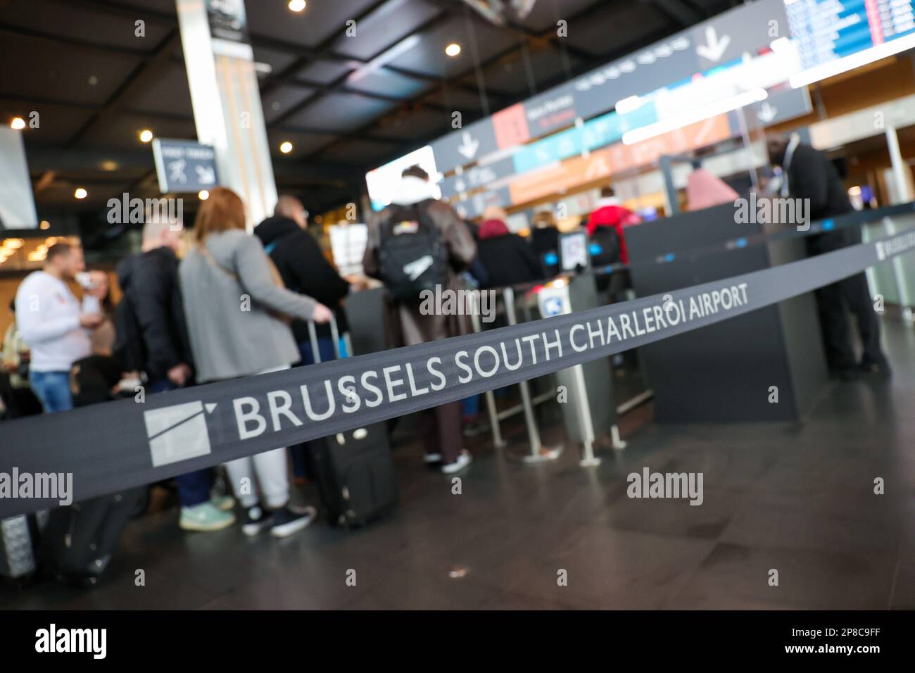 Illustration picture shows passengers queue caused by police actions at ...