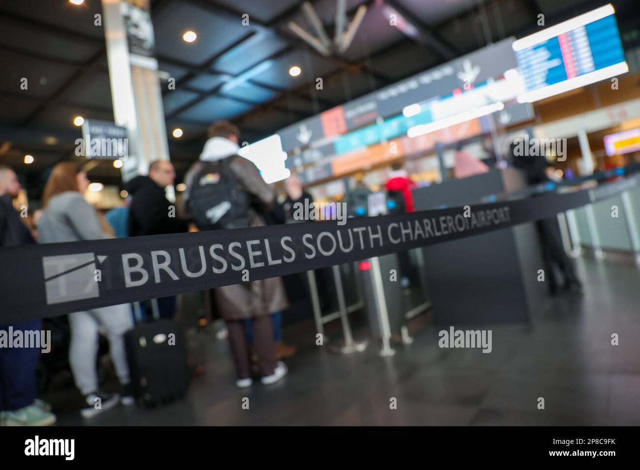 Illustration picture shows passengers queue caused by police actions at ...