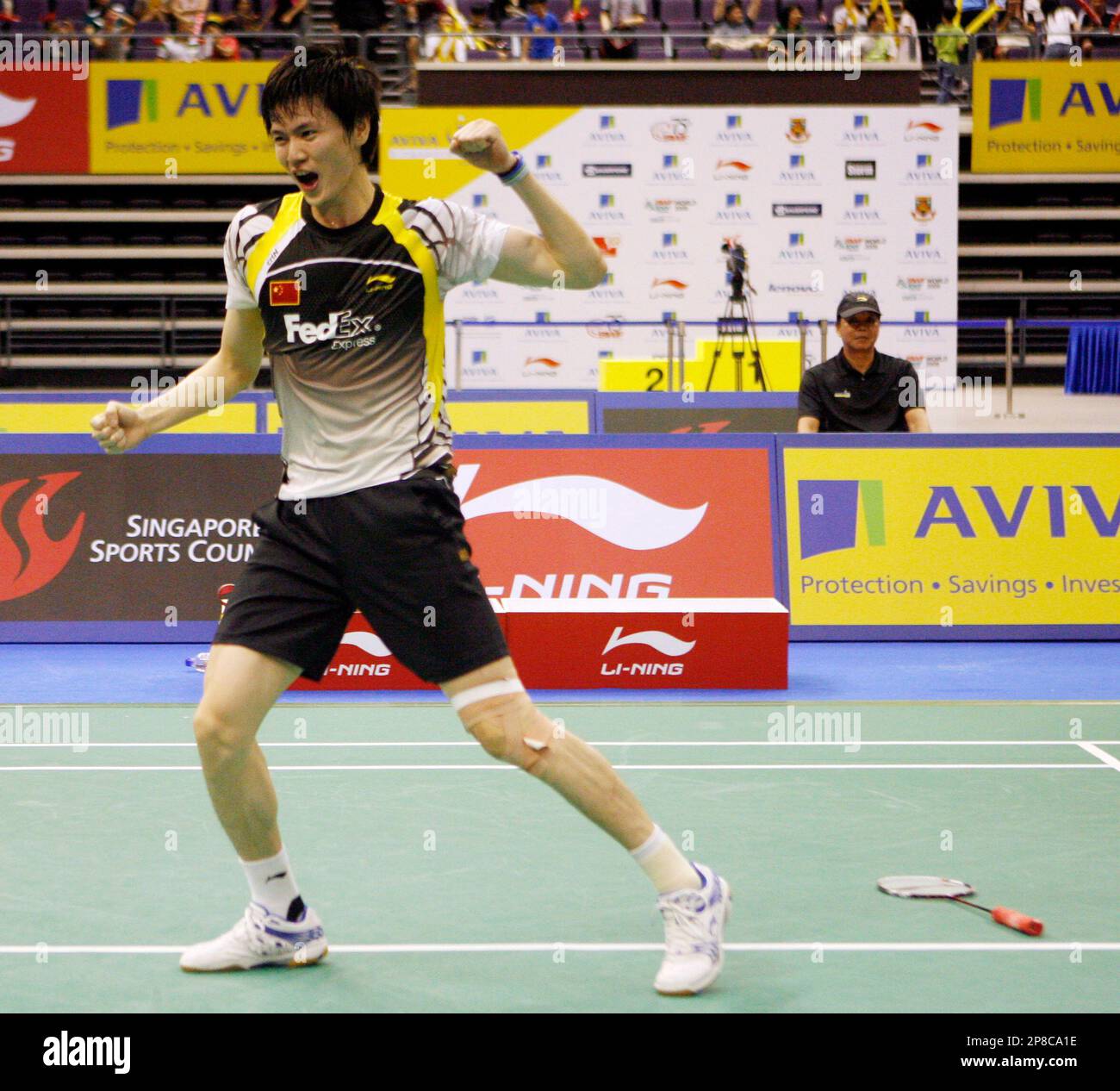 China's Bao Chunlai celebrates after winning the men's final against ...